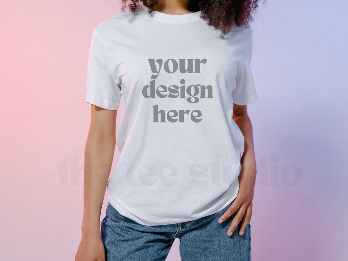 White Shirt Mock Up | White T-Shirt Mockup | Real Model Mock | Gildan ...