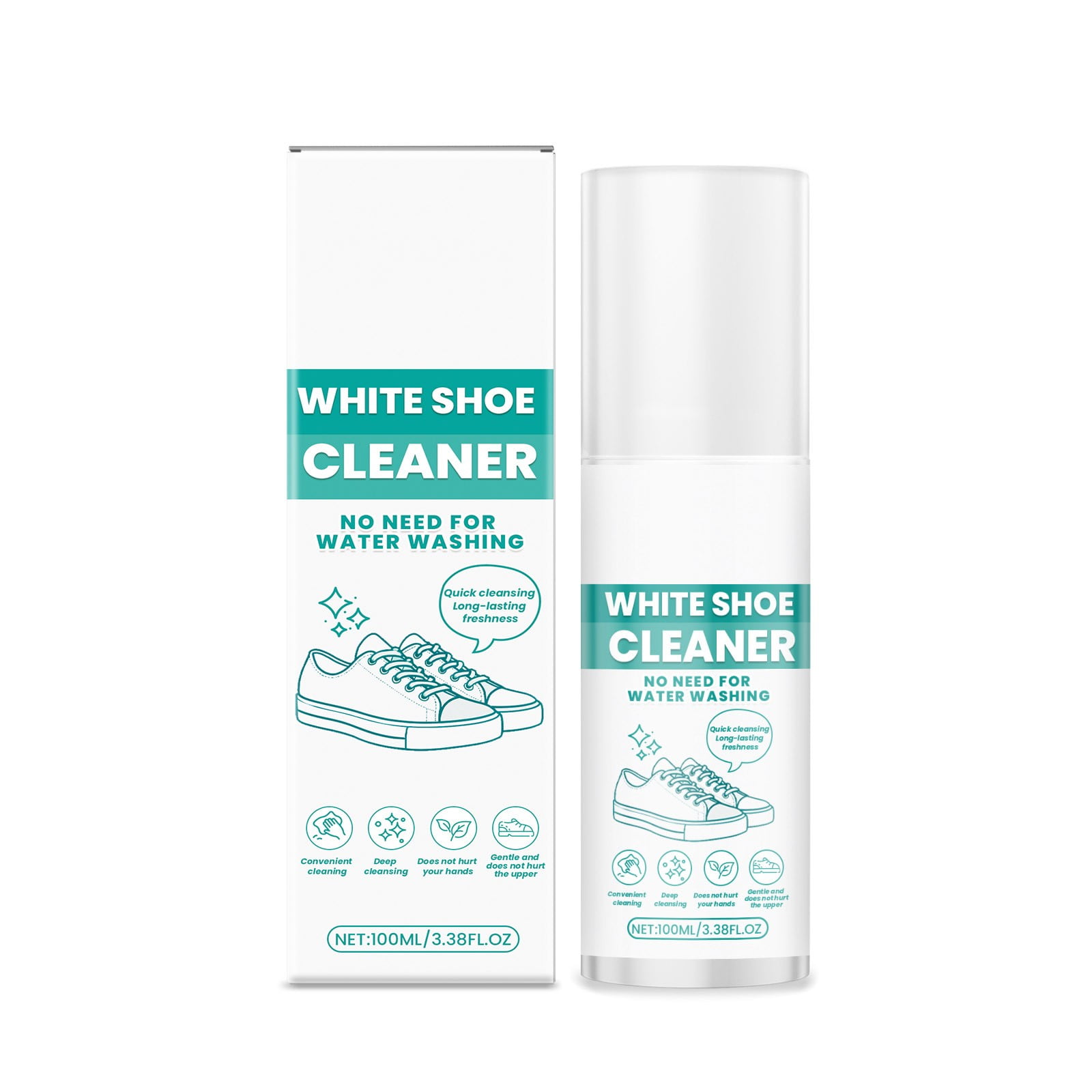 White Shoe Cleaner, Deep Cleans Dust Stains and Yellowed Edges, No-Wash ...