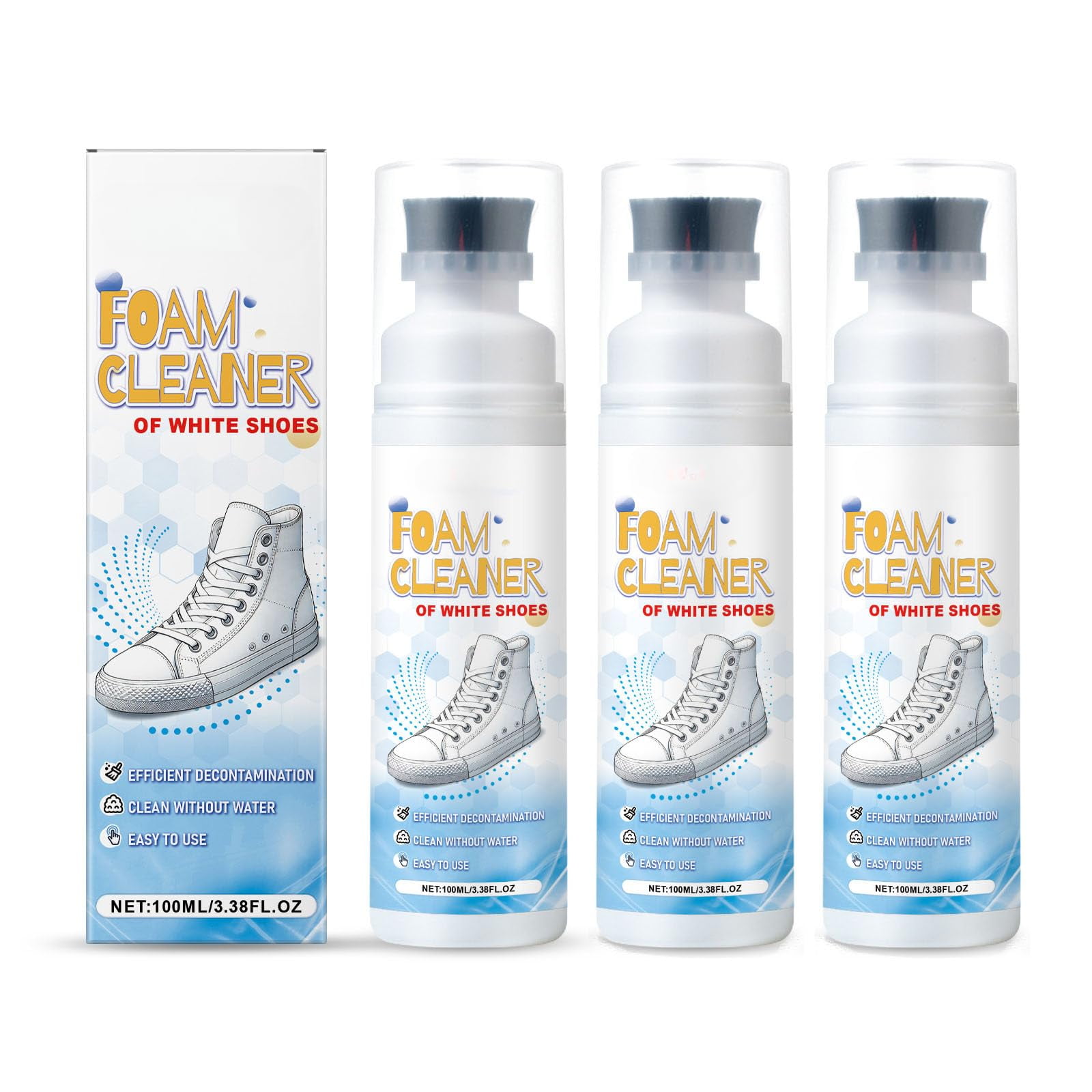 White Shoe Cleaner,Stain Remover Spray Removes Dirt,For Fabric Cleaner ...