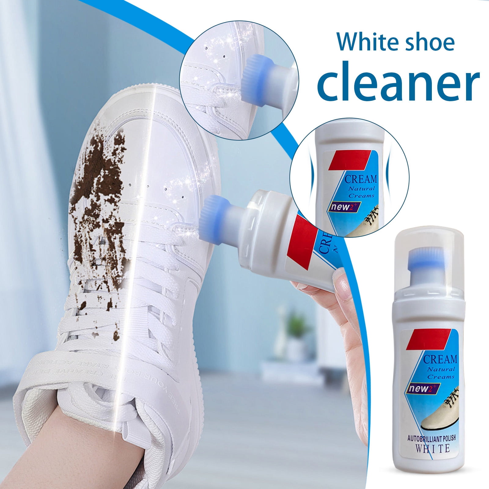 White Shoe Cleaner,White Shoe Spray Cleaner, 3.5 OZ, Quick and Easy ...