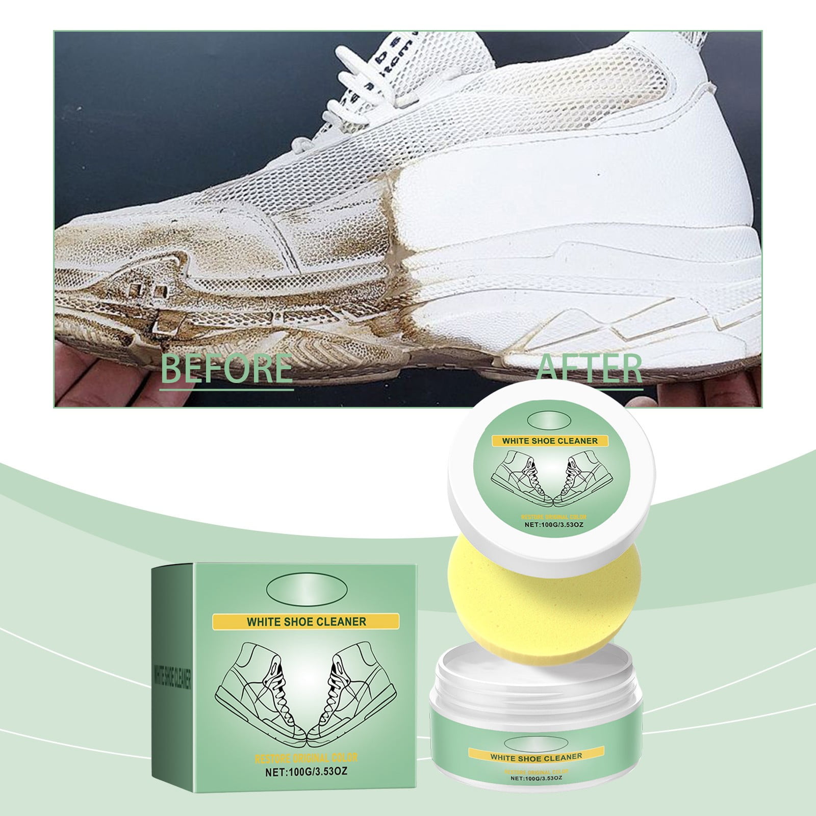 White Shoe Cleaning Cream, Multi-Functional Cleaning and Stain Removal ...