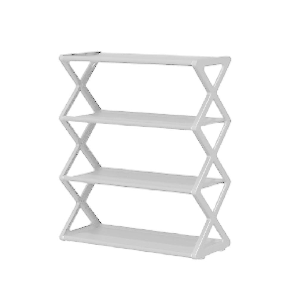 White Shoe Rack 4 Tiers DIY Narrow Small Free Standing Shoes Storage ...