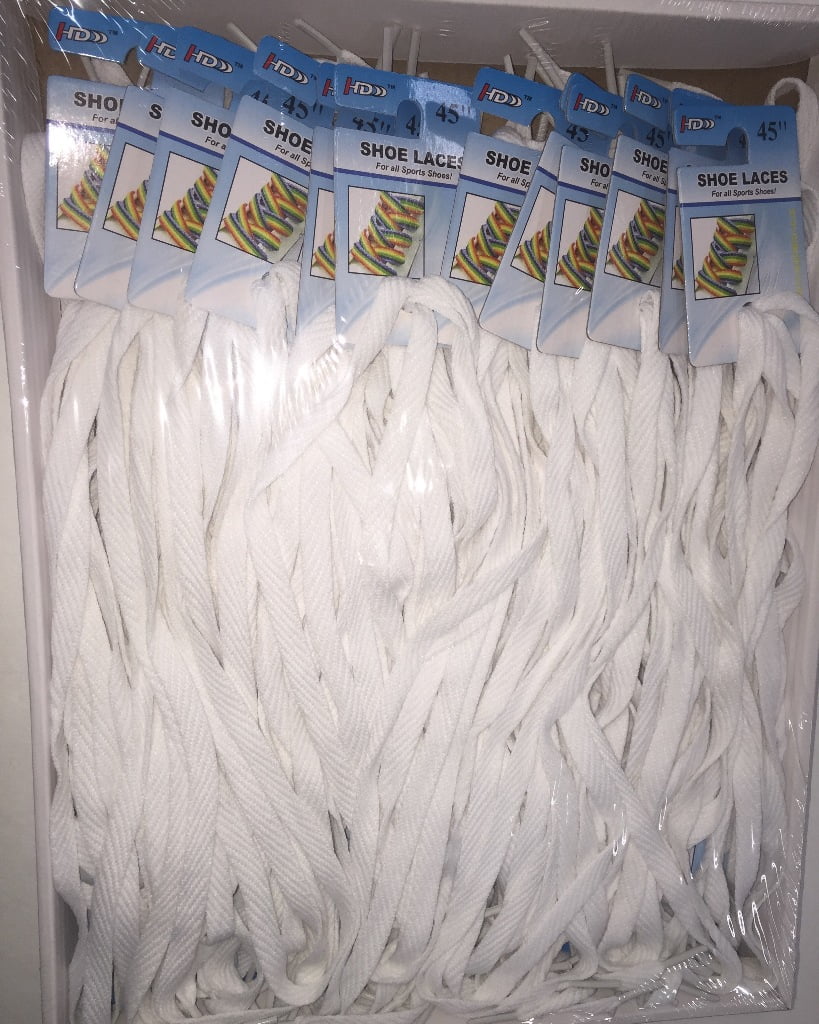 White Shoelaces 45'' Case of 72 - Walmart.com