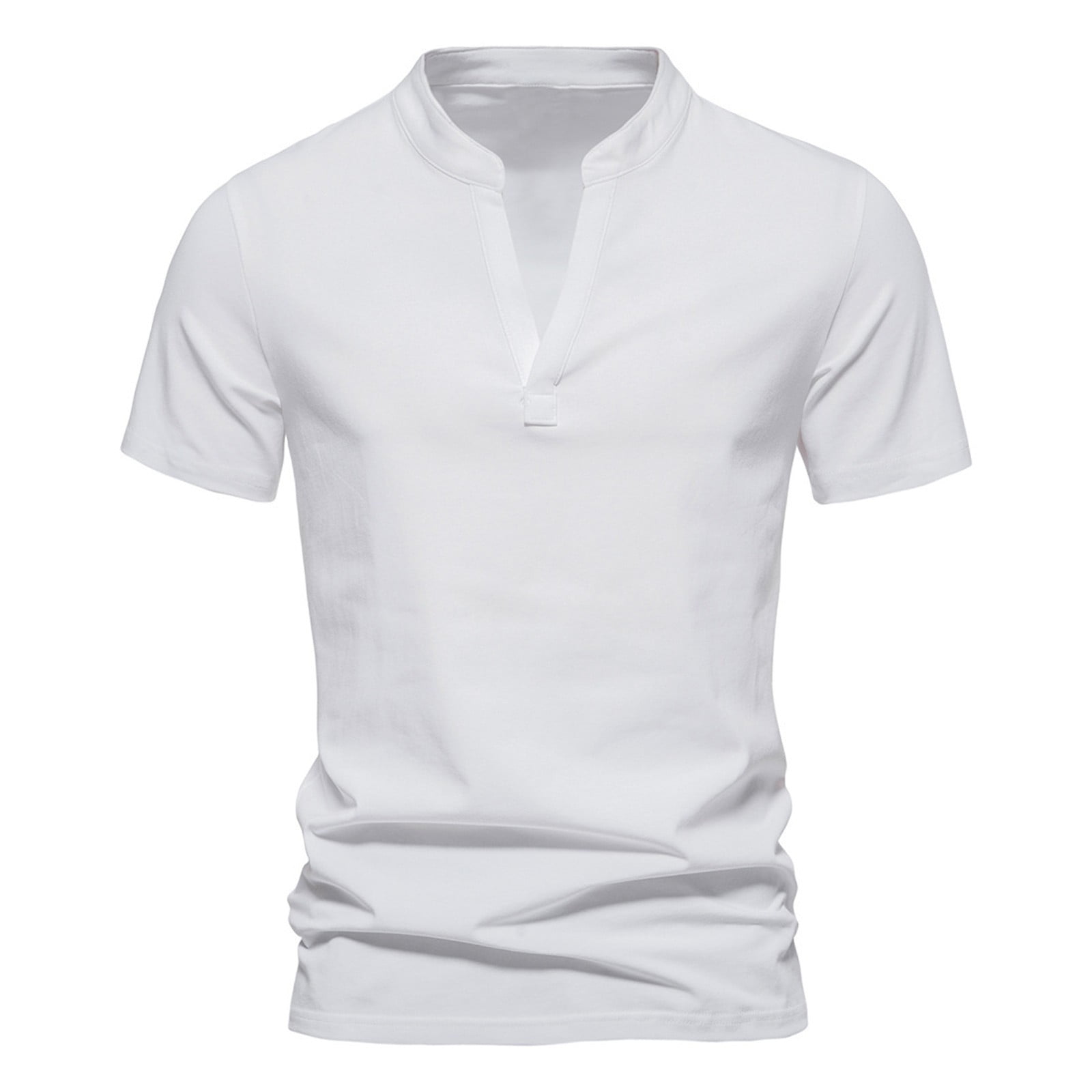 White Short Sleeve Vest for Mens Summer Fall Vneck Casual Camisole Tank ...