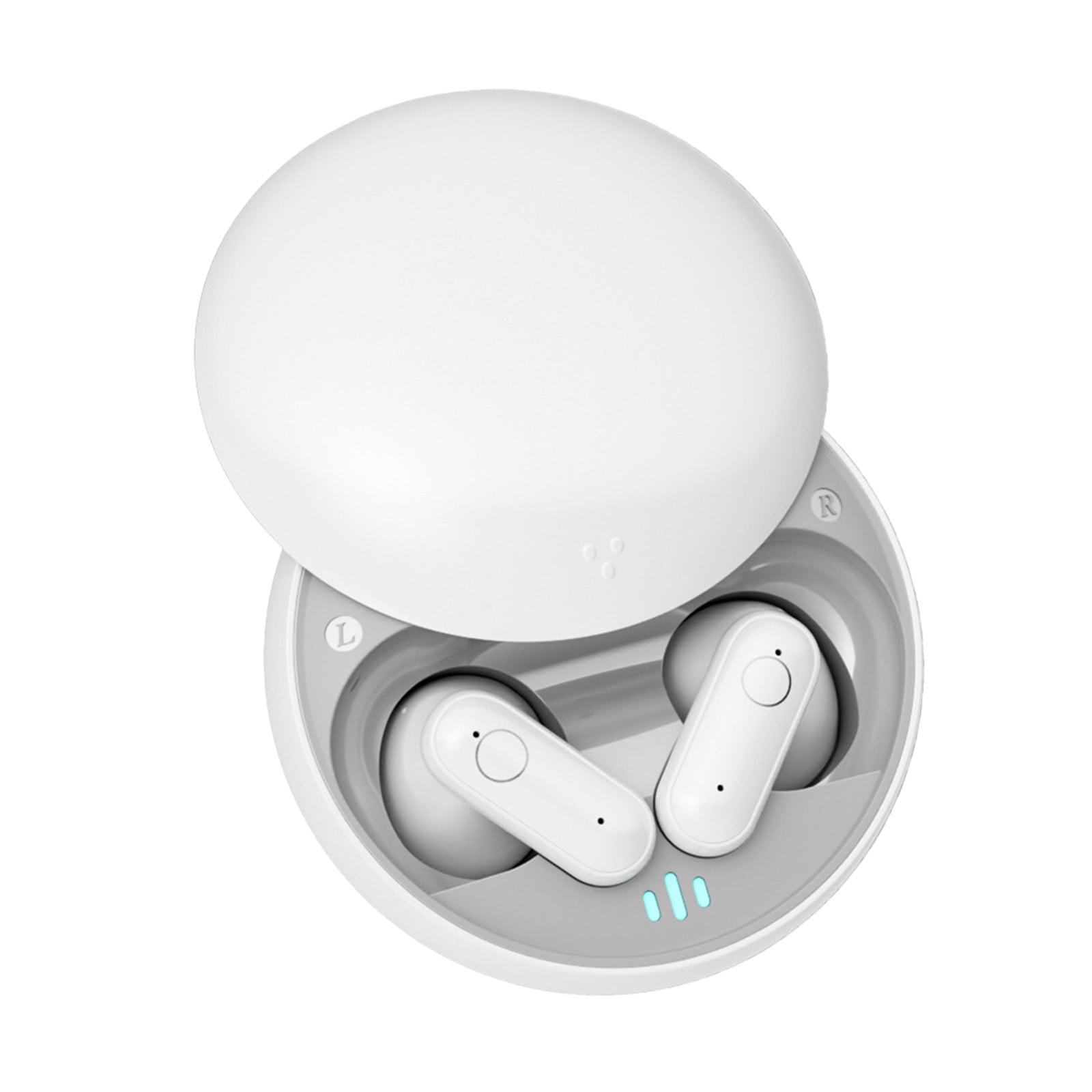 White Short Stemmed True Wireless Bluetooth Earphones Semi In Ear Low ...