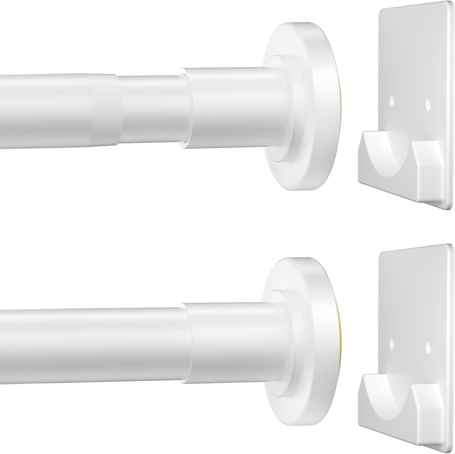 White Shower Curtain Rod,1 Inch Diameter Stainless Steel Adjustable ...