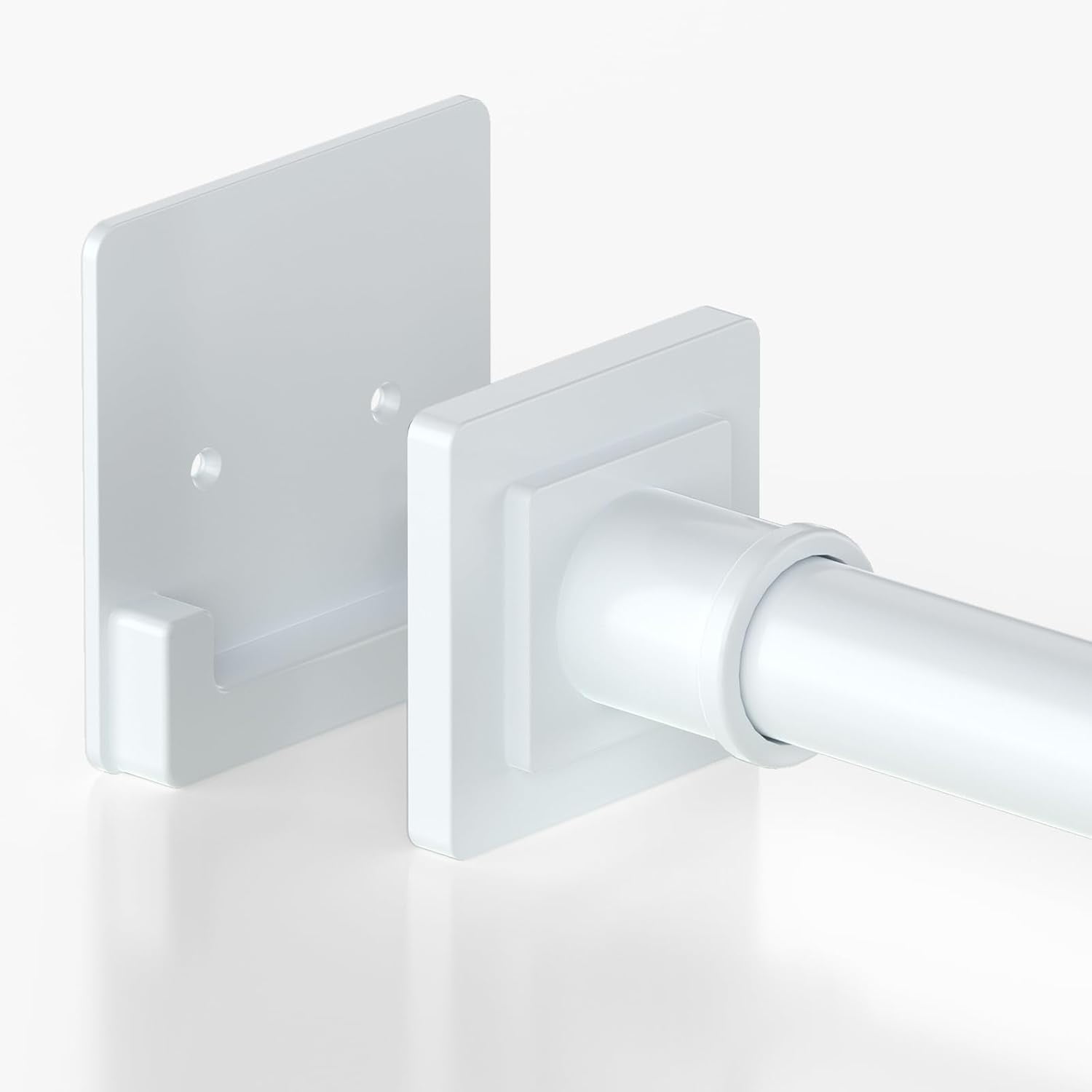 White Shower Curtain Rod 31-79 inches with Holders, Stainless Steel ...