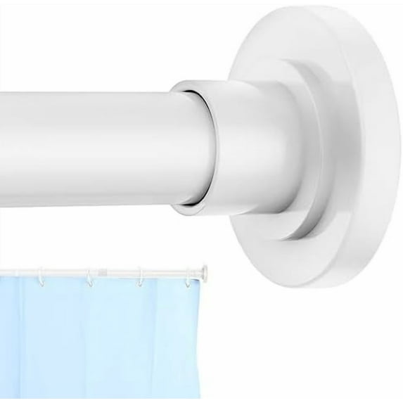 White Shower Curtain Rod 31 to 68 Inch,1 Inch Diameter Adjustable ...
