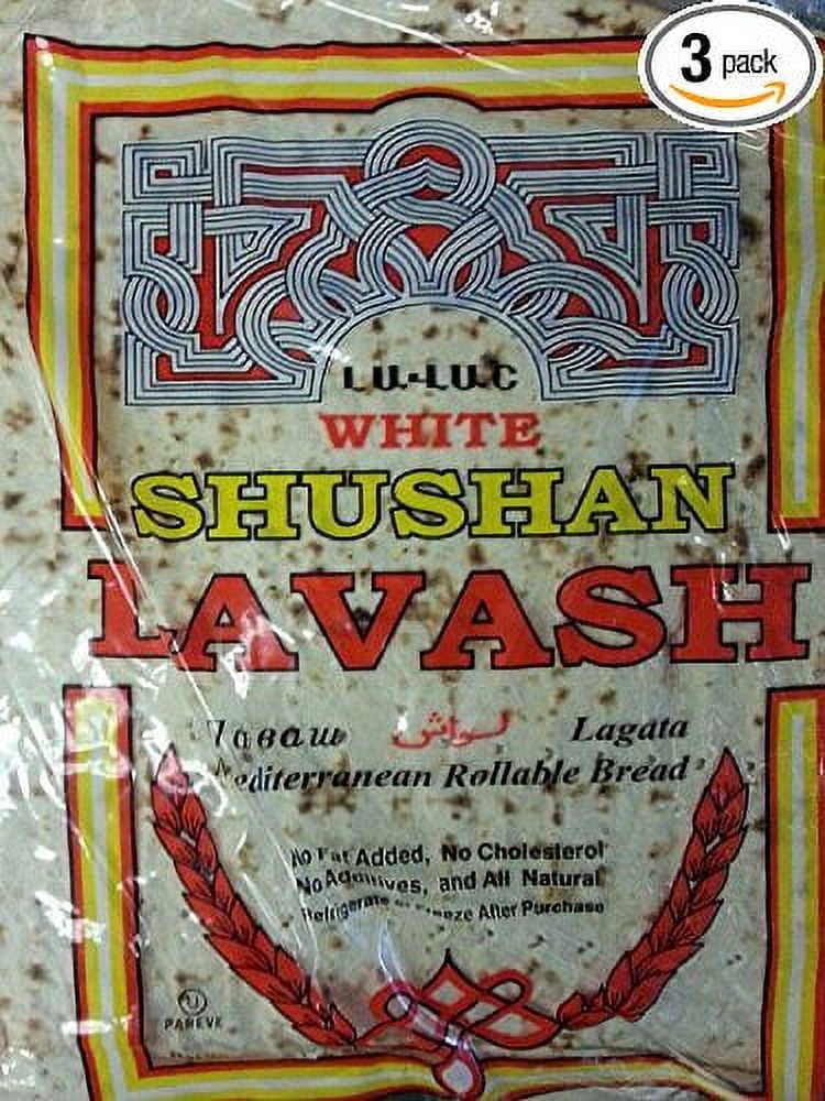 White Shushan Lavash Bread (Pack of 3) Includes Our Exclusive HolanDeli ...