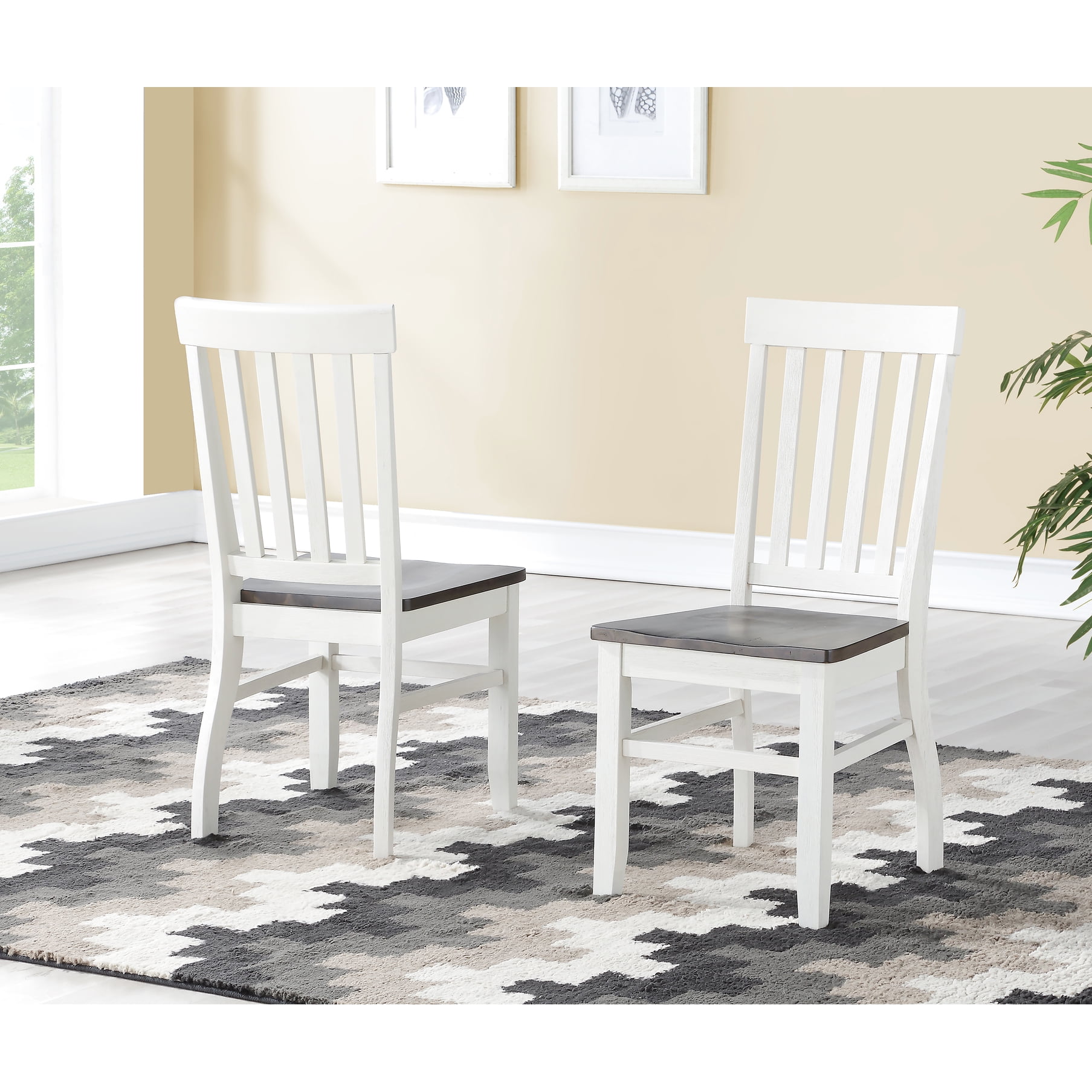 White Side Chairs (2 ), Bohemian , Mango Solids & Veneers Combined ...