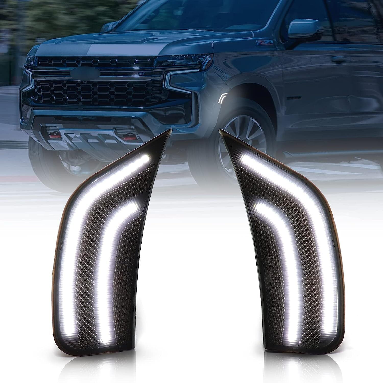 White Side Marker Lights For 2021-up Cadillac Escalade Chevy Suburban ...