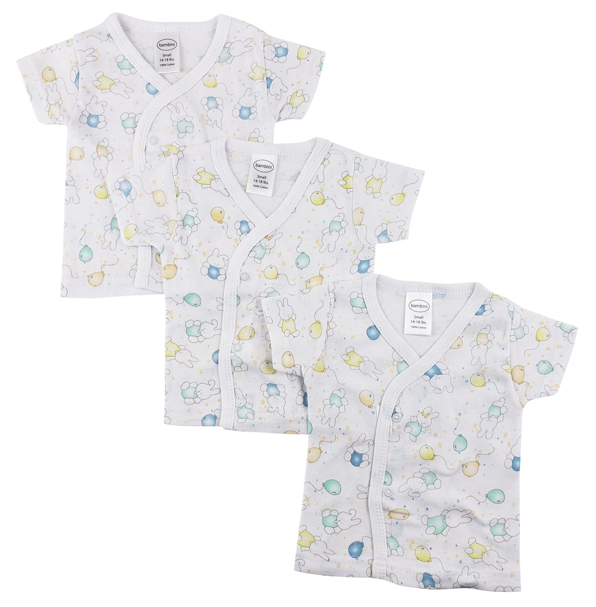 White Side Snap Short Sleeve Shirt - 3 Pack - Walmart.com
