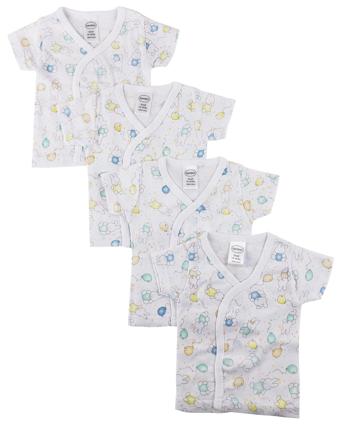 White Side Snap Short Sleeve Shirt - 4 Pack - Walmart.com