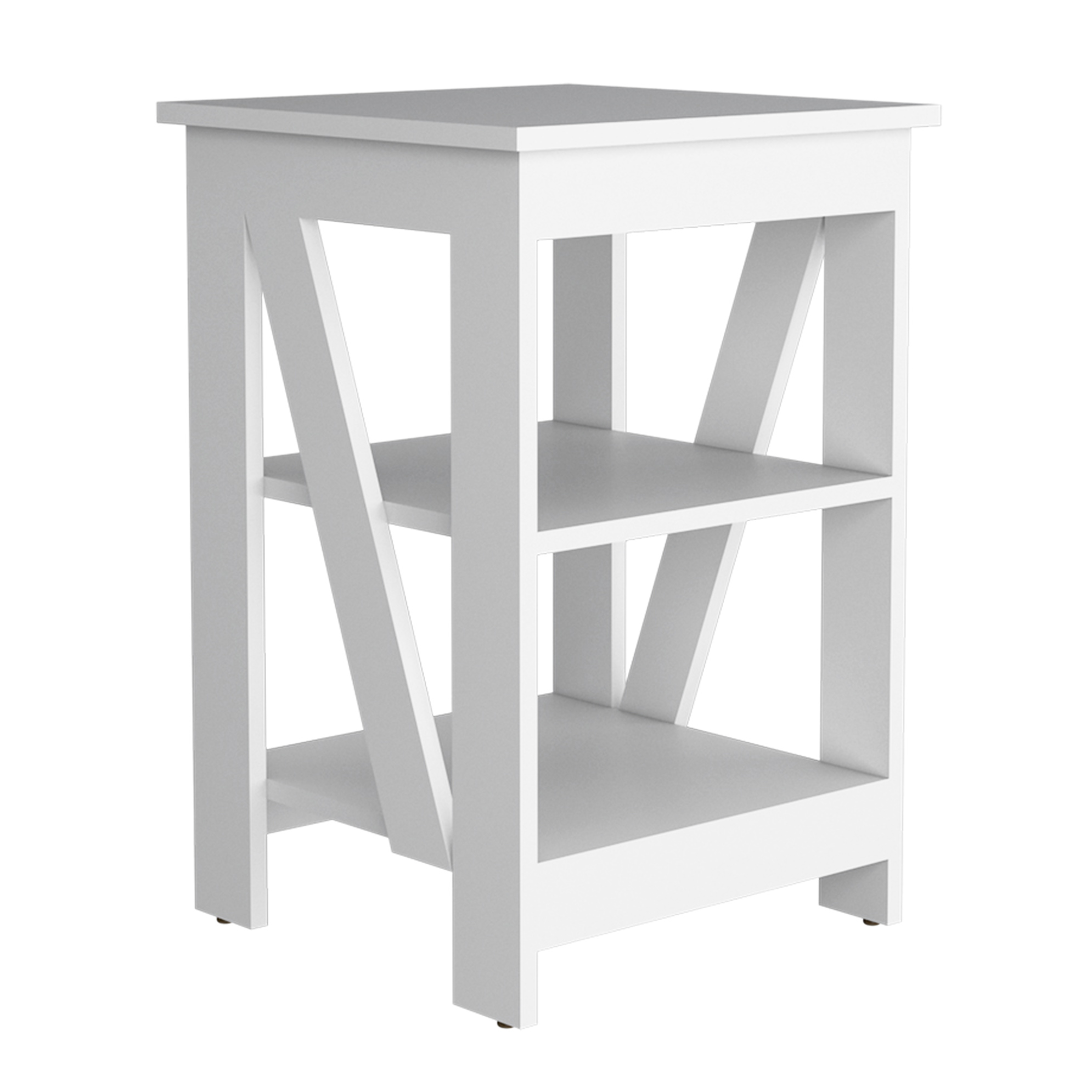 White Side Table - Ample Storage Space For Diverse Items, Versatile End ...