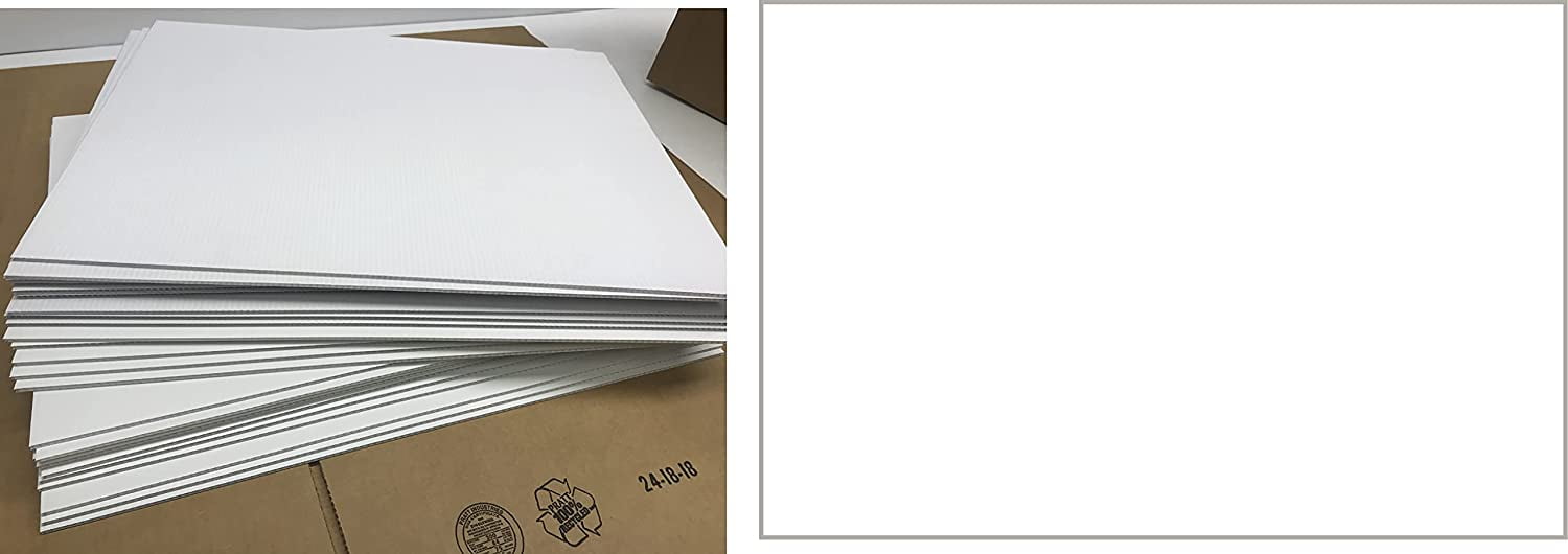 White Signs 12x18 inch x 4 mm Corrugated Plastic, Flute 12'' - 50 Pack ...