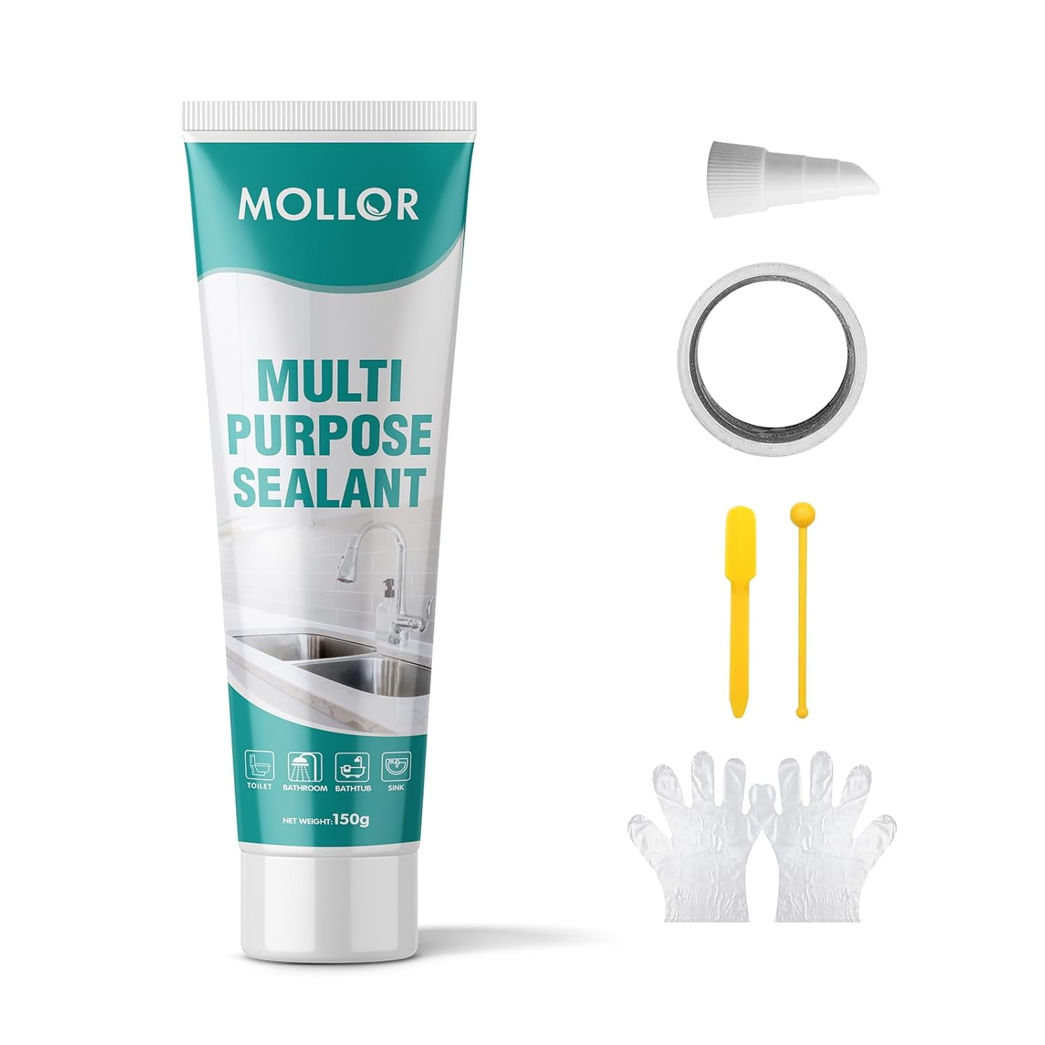 White Silicone Caulk for Bathroom & Kitchen,Waterproof Silicone Sealant ...