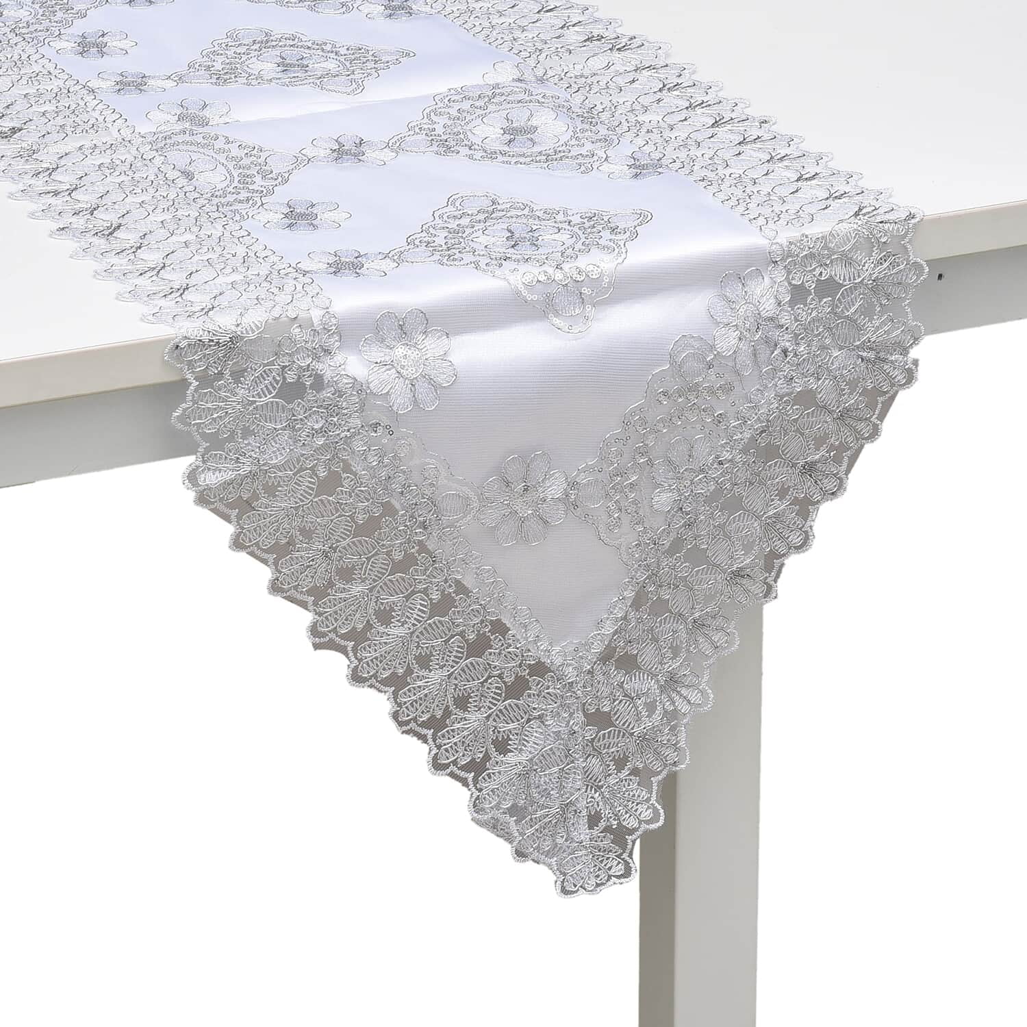 Shop LC White Farmhouse Table Runner 72 Inches Long for Dining Doilies ...