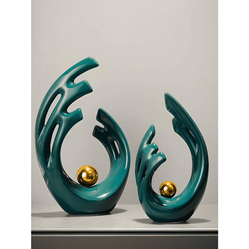 White With Silver Home Decor Items, Mid-Century Modern Decor Table ...