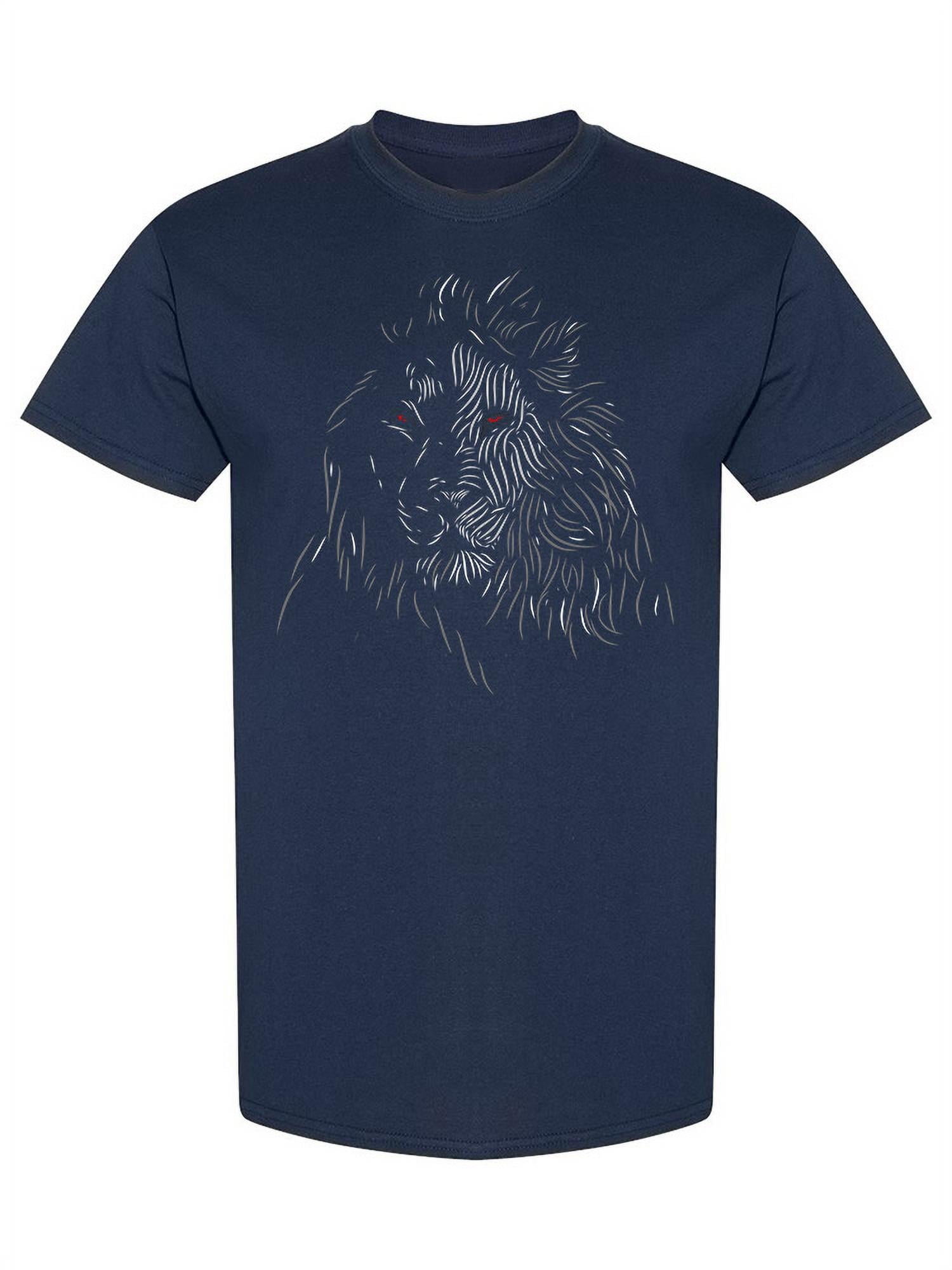 White Silver Lion Head T-Shirt Men -Image by Shutterstock, Male XX ...