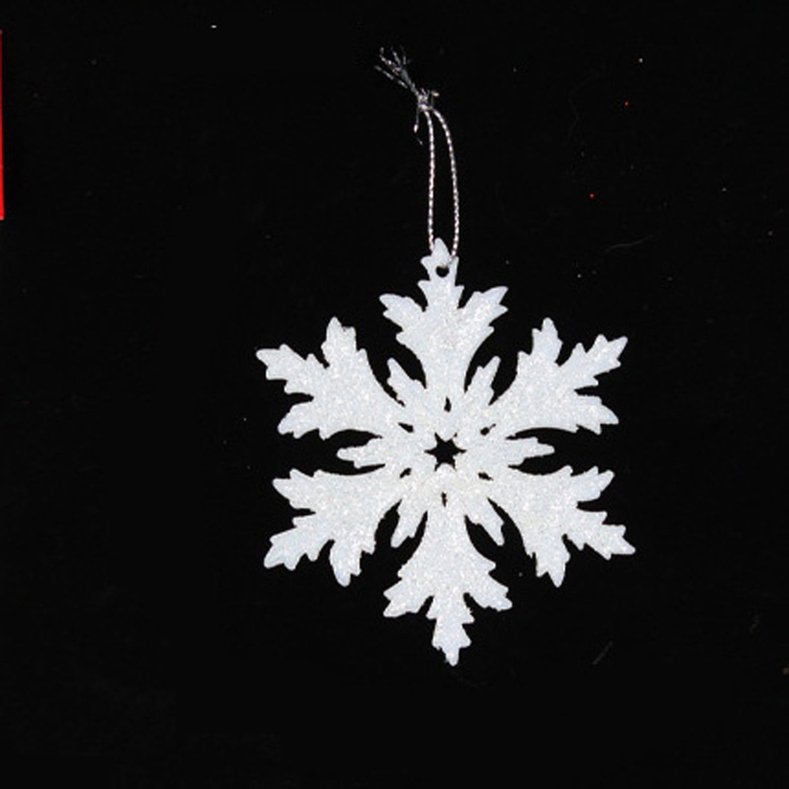 White Silver Snowflakes Ornaments Plastic Glitter Snowflake for Winter ...