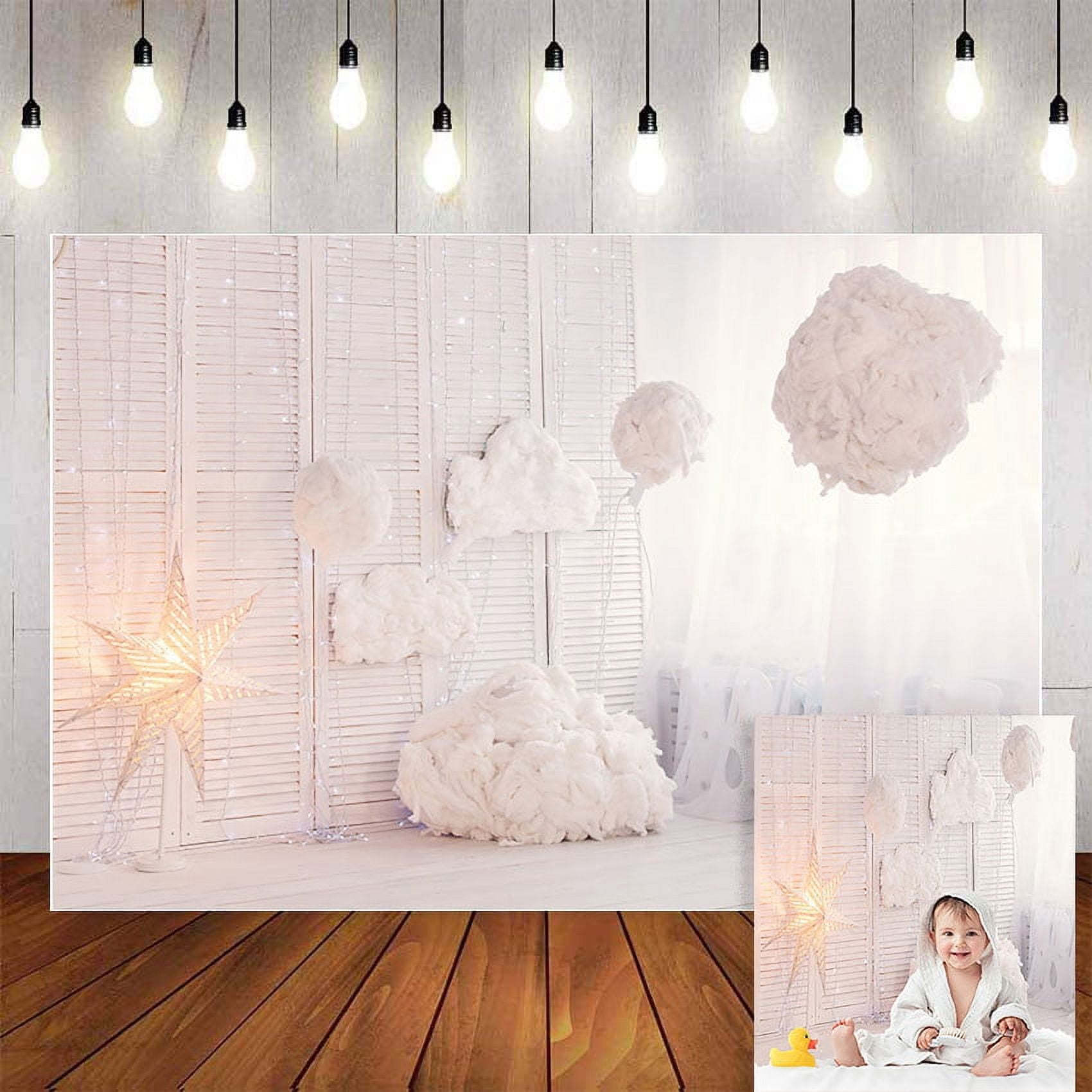 White Simple r House Door Cloud Birthday Party Baby Shower Photoph ...
