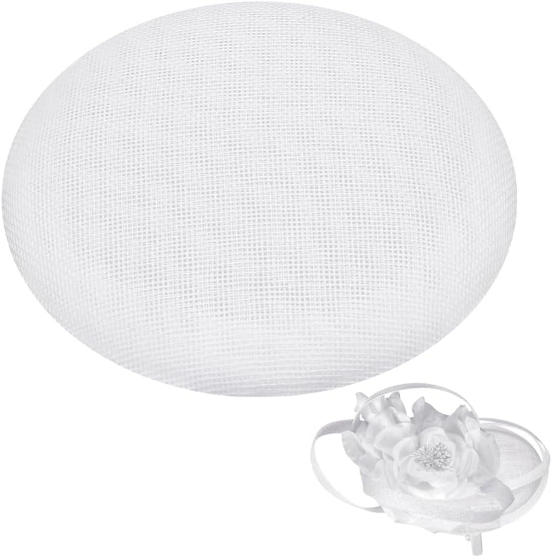 White Sinamay Hat Fascinator Hat Base Headwear Fascinator Base Round ...