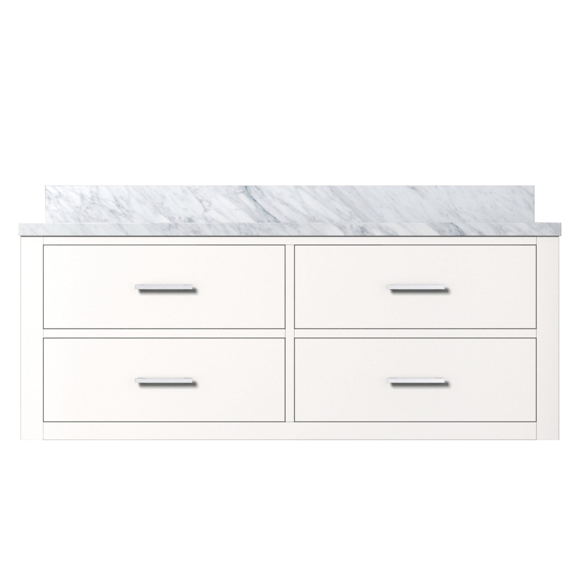White Single Bath Vanity 48 in. W | Carrara Marble Top & Soft - Close ...