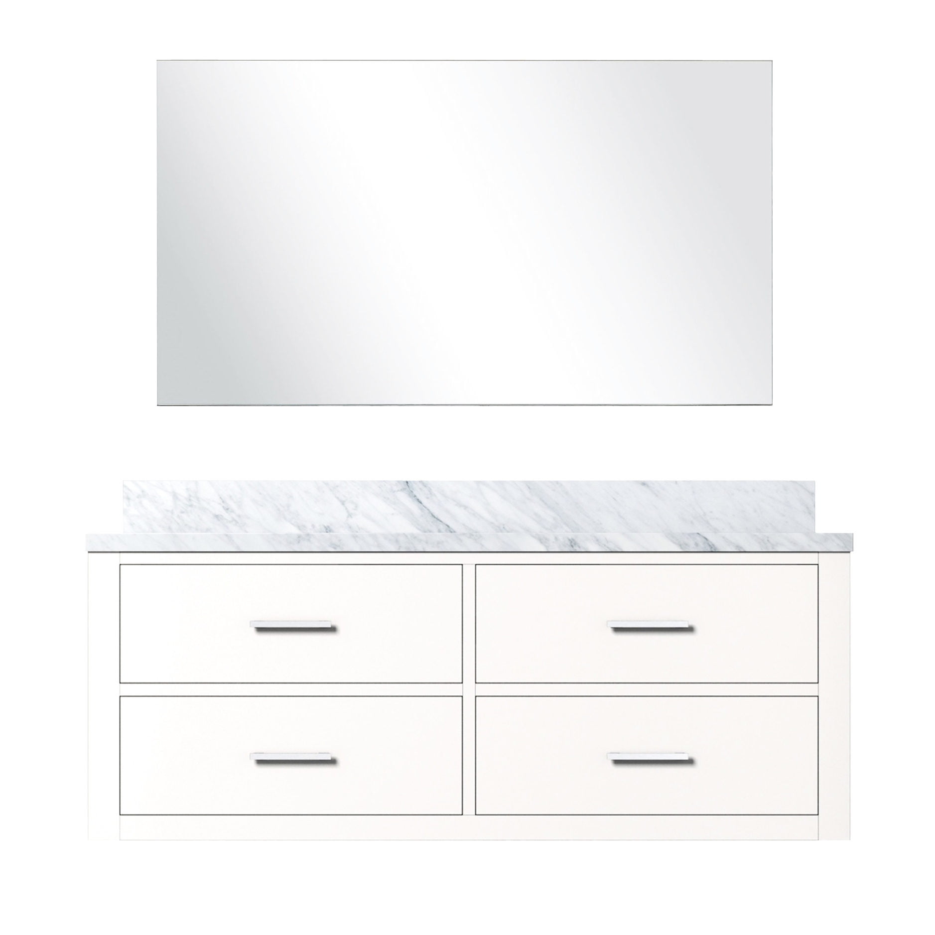 White Single Vanity 48 in. W | Solid Wood and MDF Construction ...