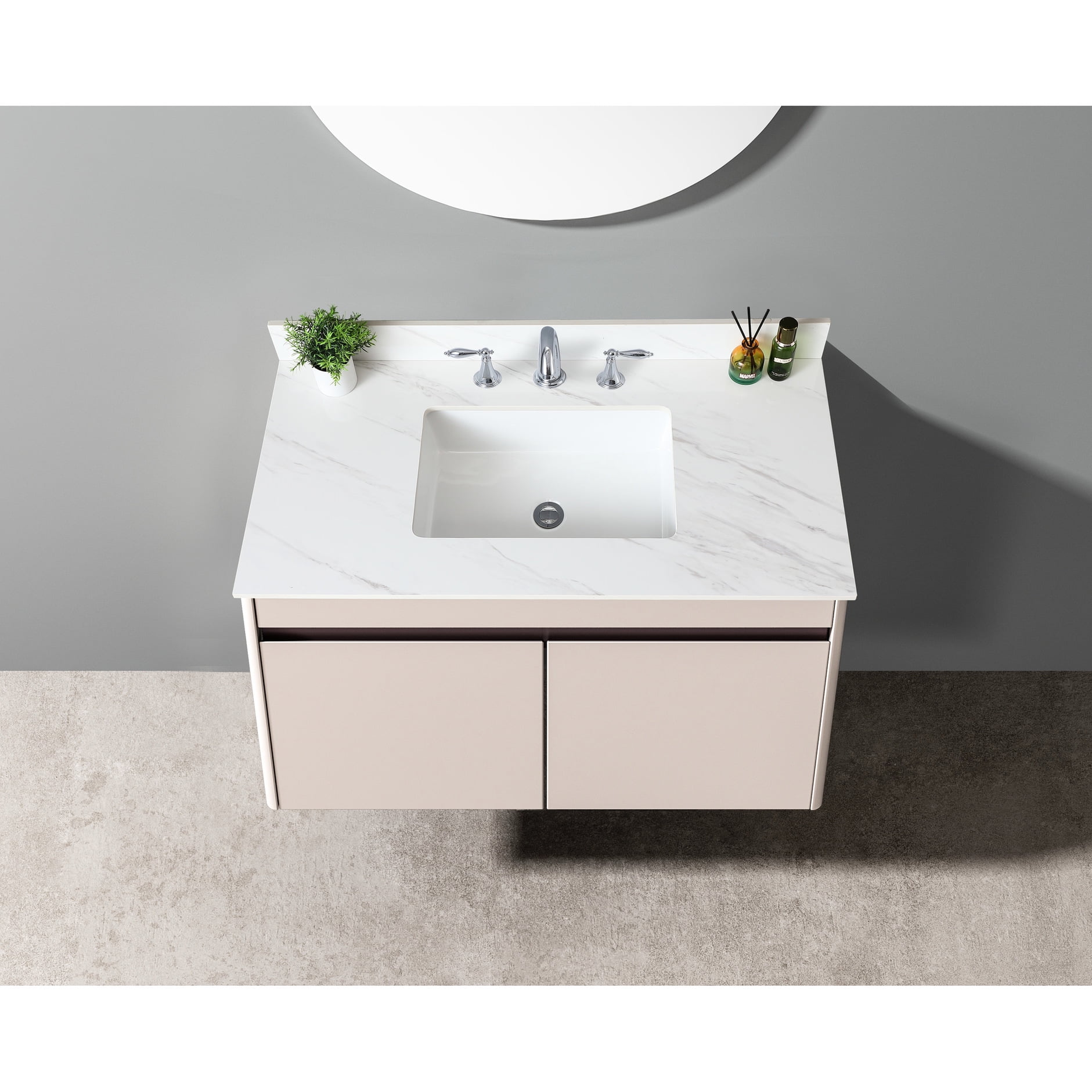 White Sintered Stone Bathroom Vanity Top, 31 Inches, Safe Delivery ...