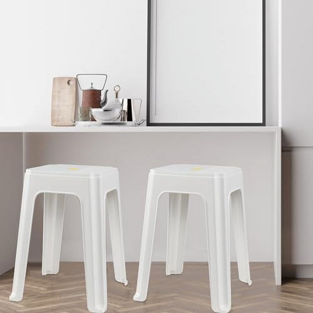 White Sitting Stool, Stacking Stools Chairs for Home, Office ...