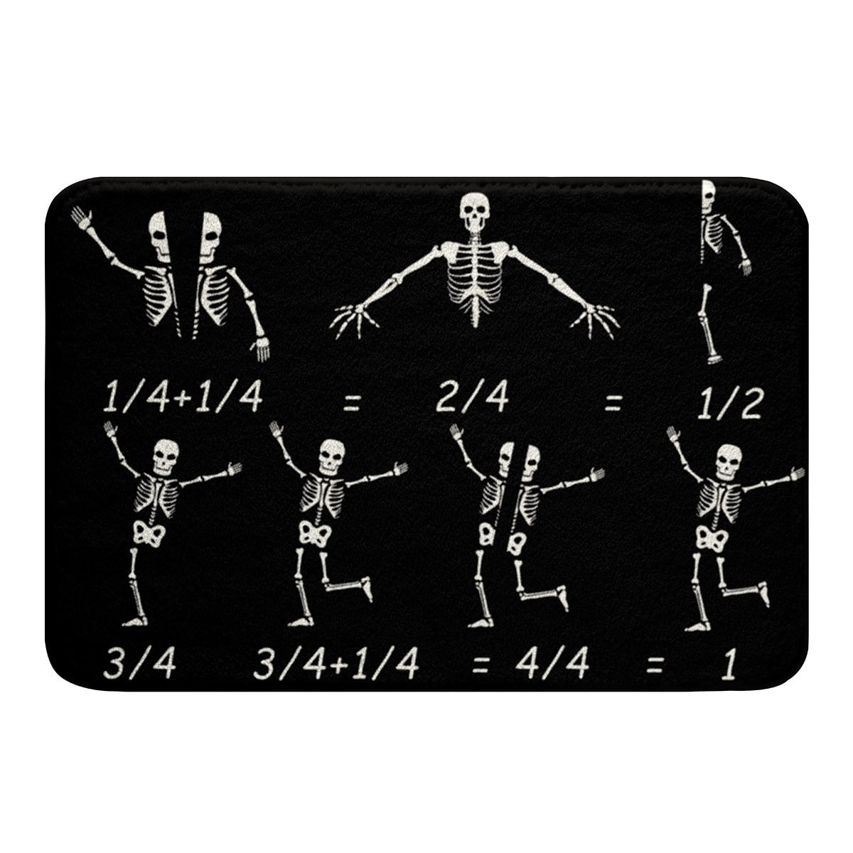 White Skeleton Bathroom Rug,Math Theme Non Slip Bath Mat for Kids Girls ...