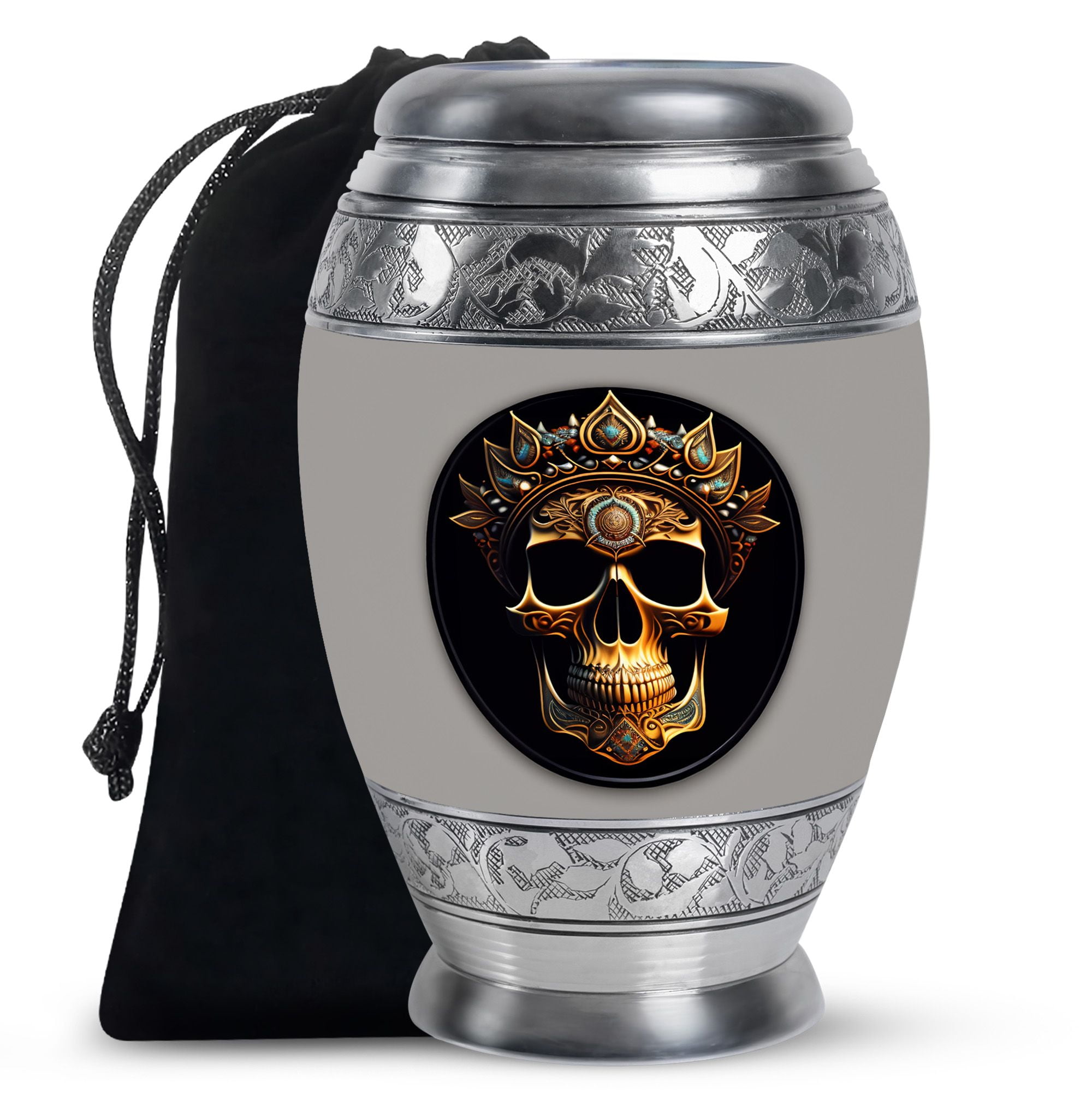 White Skull Large Burial Urns For Human Ashes Adult Father - Cremation ...