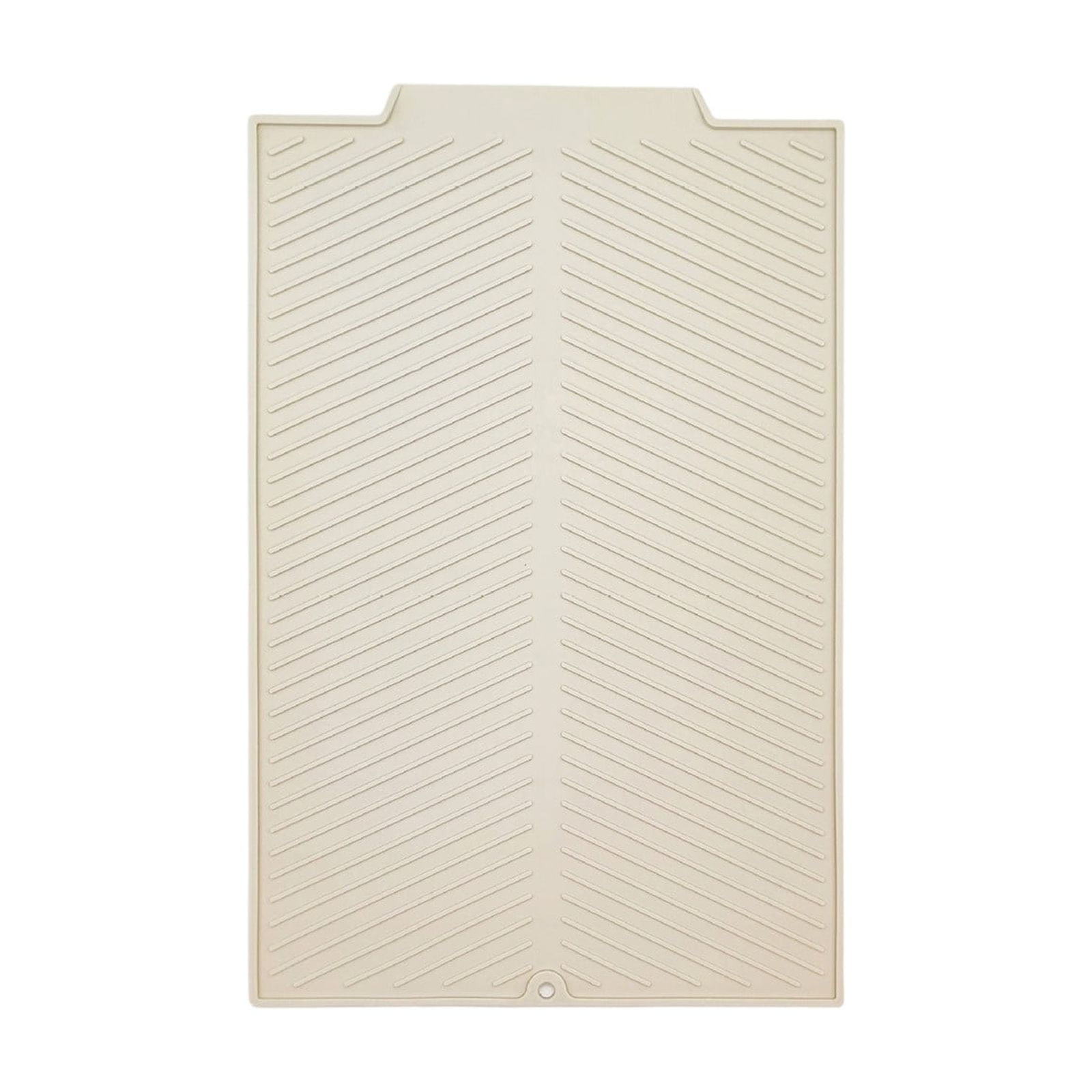 White Slanted Silicone Drip Mat For Kitchen Sink Dish Drying Rack Heat ...