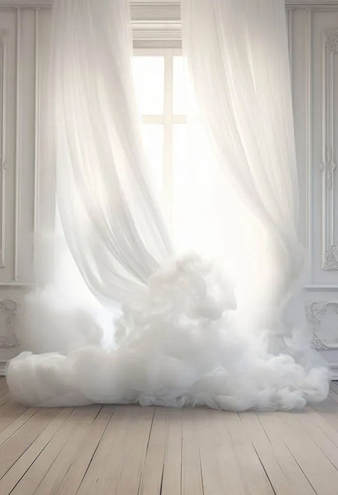 White Smoke Curtain Window Adult Birthday Wedding Maternity Portrait r ...