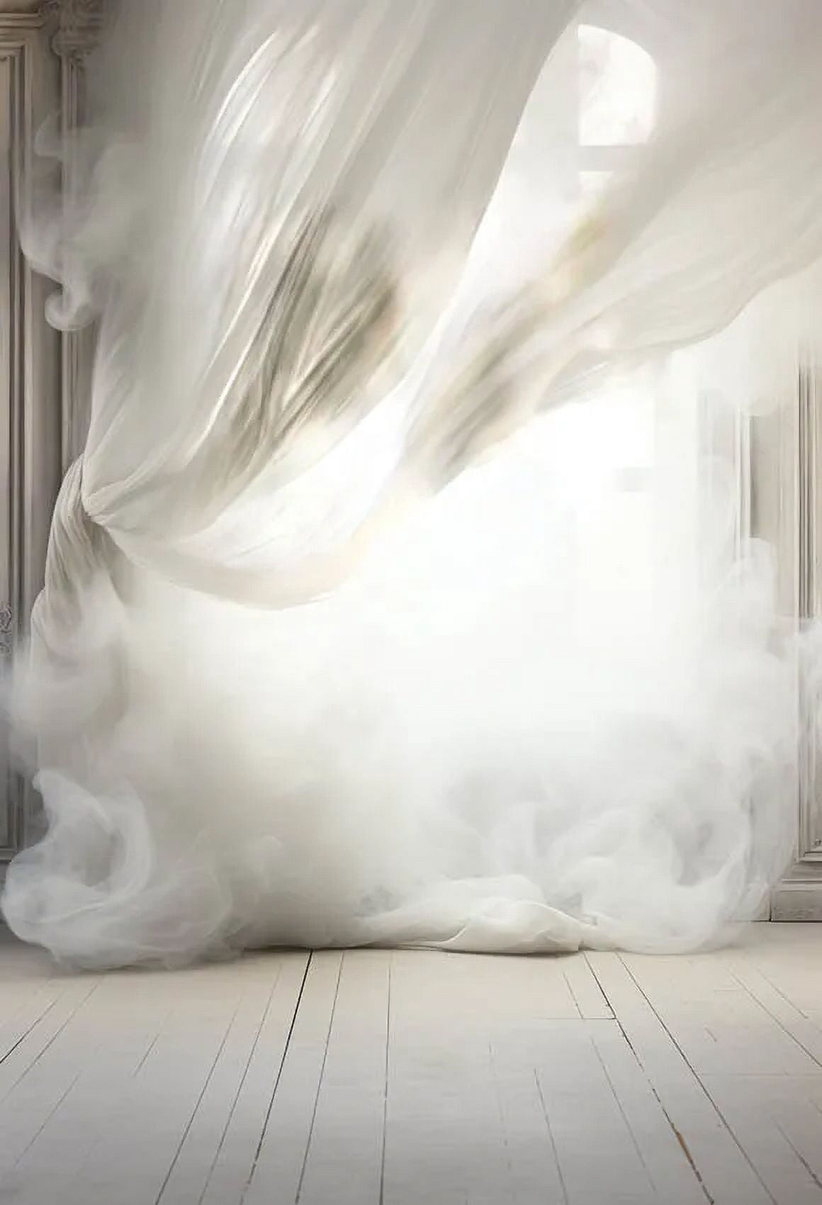 White Smoke Curtain Window Adult Birthday Wedding Maternity Portrait r ...