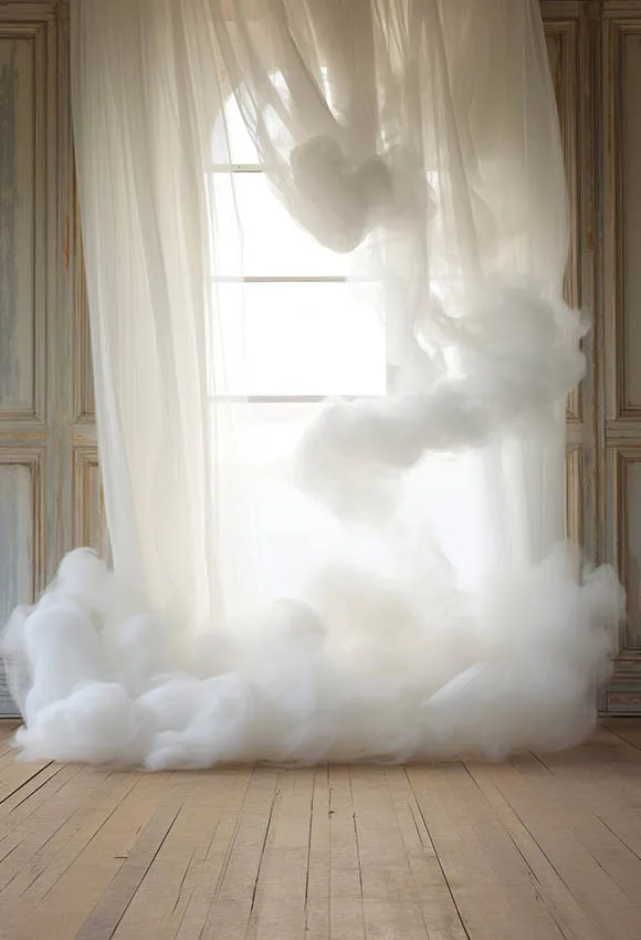 White Smoke Curtain Window Adult Birthday Wedding Maternity Portrait r ...
