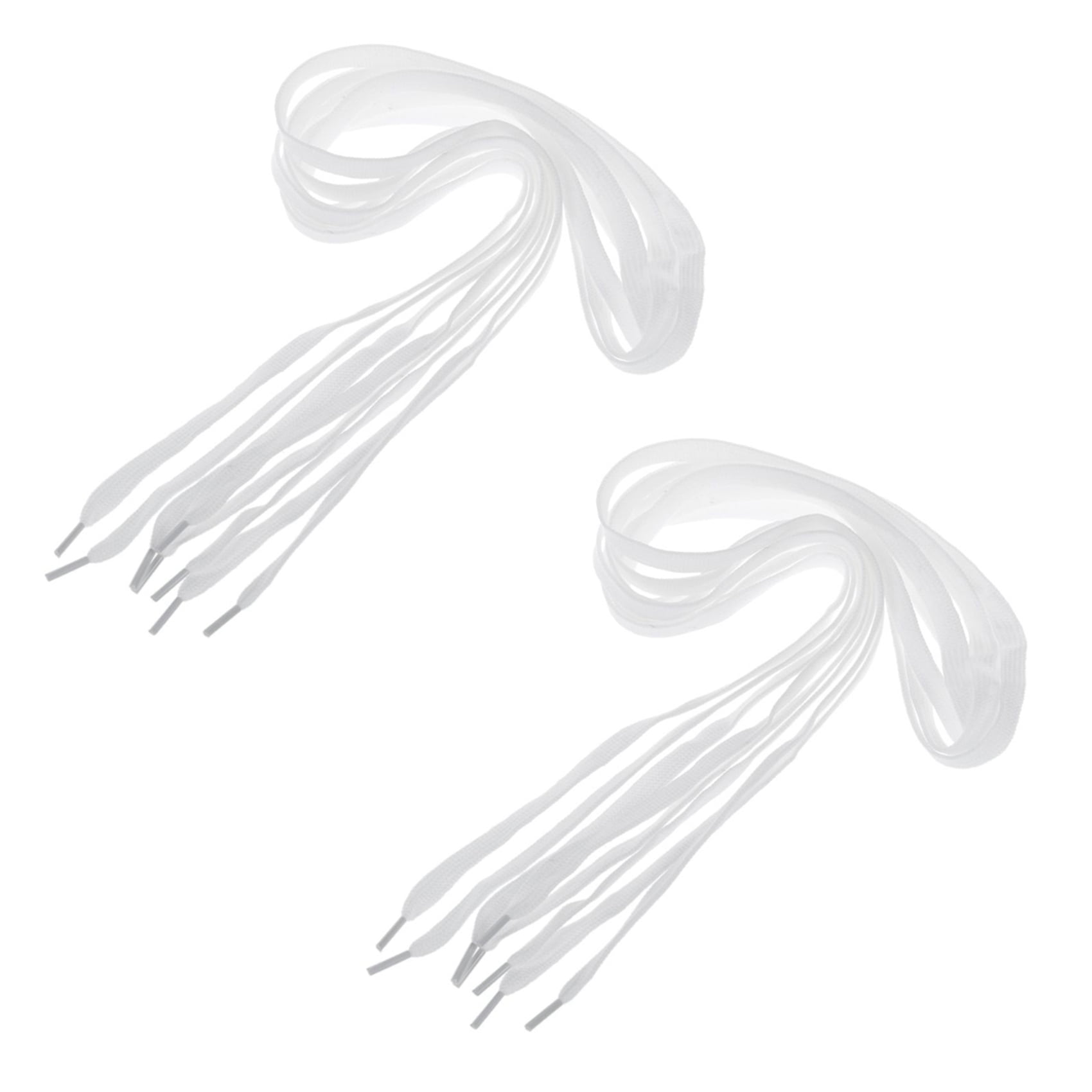 White Flat Shoelaces Sneaker Shoes Strings 2 Pairs - Walmart.com