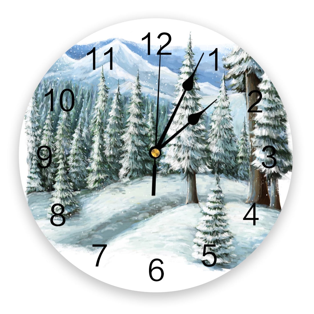 White Snow Cable Car Ski Mountain Sketch New Wall Clock Fashion Living ...