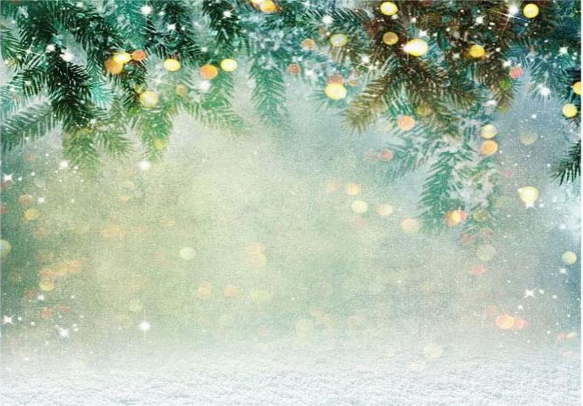 White Snow Photo Studio Background Christmas Snowflake Landscape Green ...