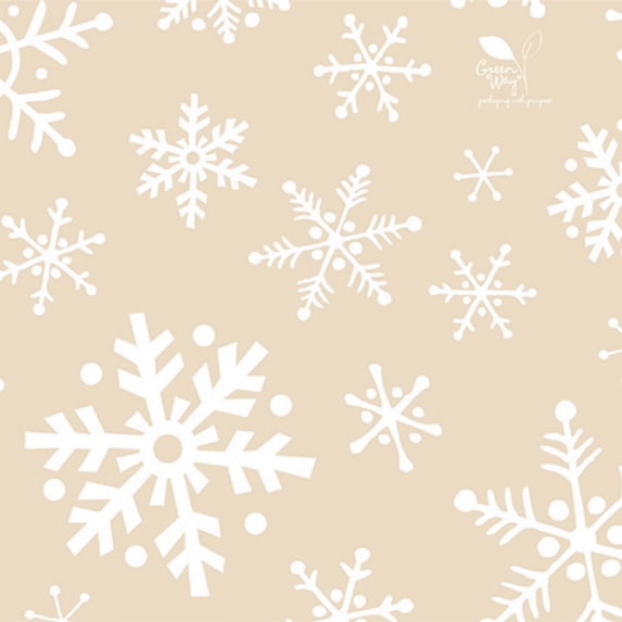 White Snowflakes On Kraft Tissue Paper - 20in. X 30in. - 12 Sheets ...