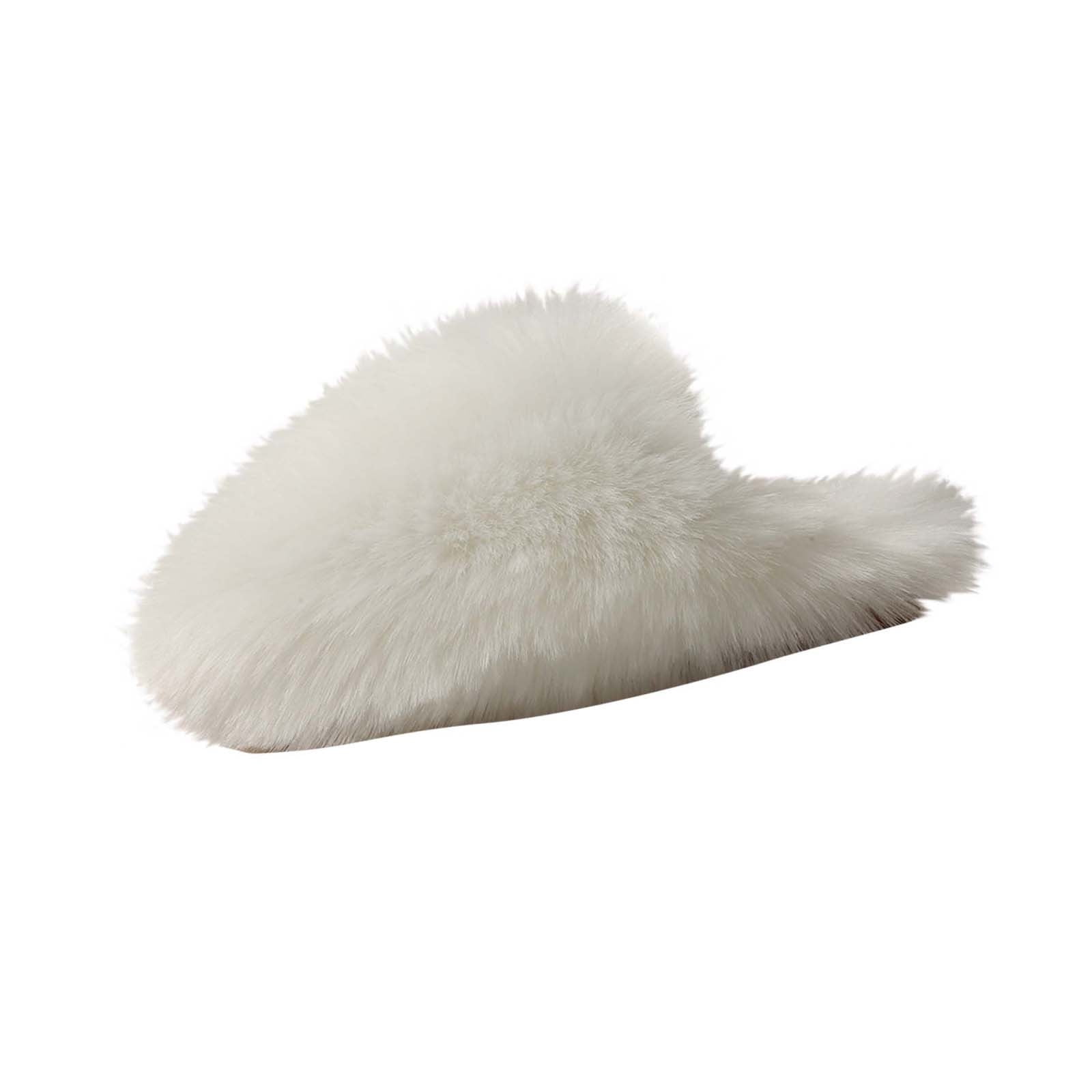 White Snug Slippers With Plush Finish And Secure Toe For A Comfortable ...