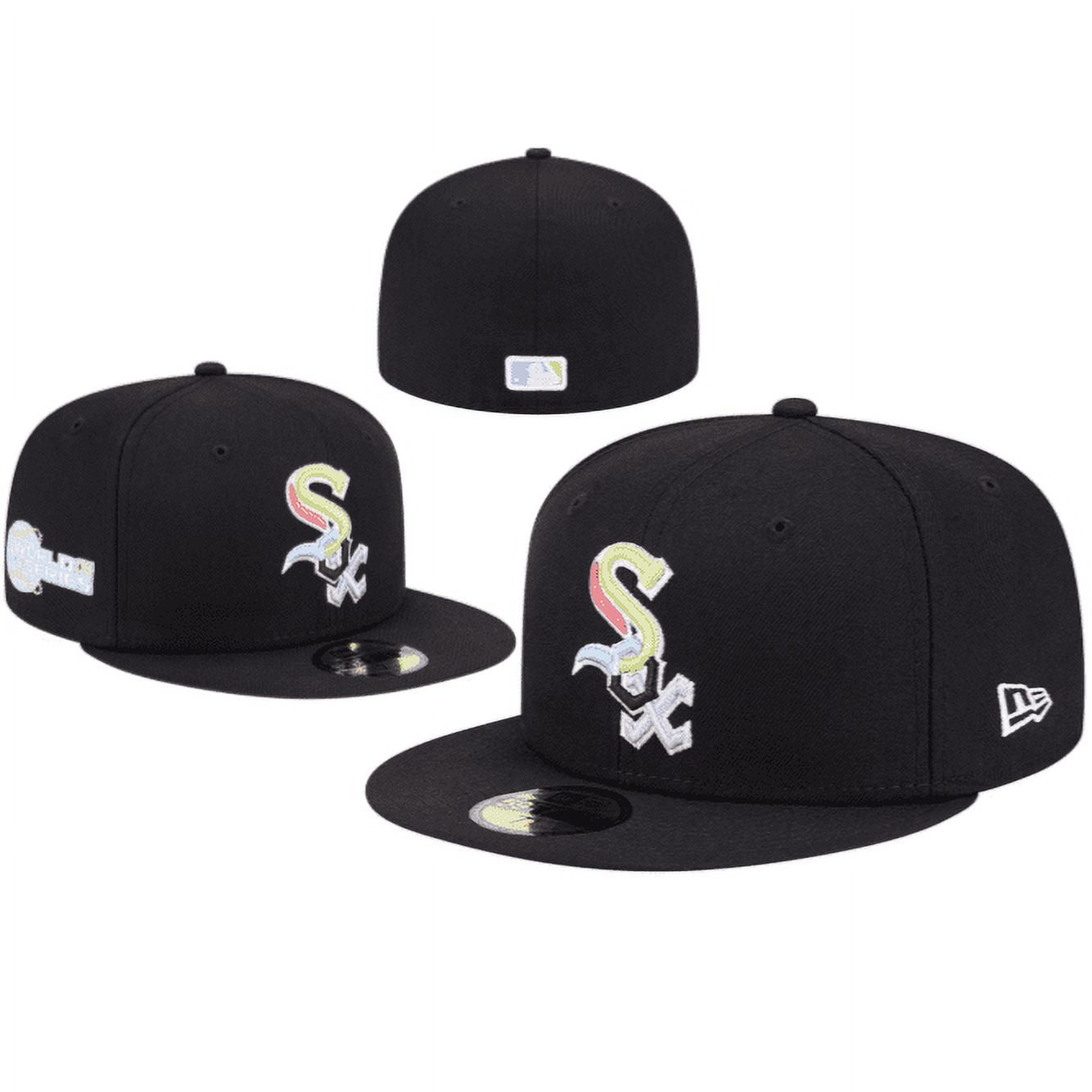 White Socks 59FIFTY Adjustable Snapback Cap Hat - Colorful logo ...