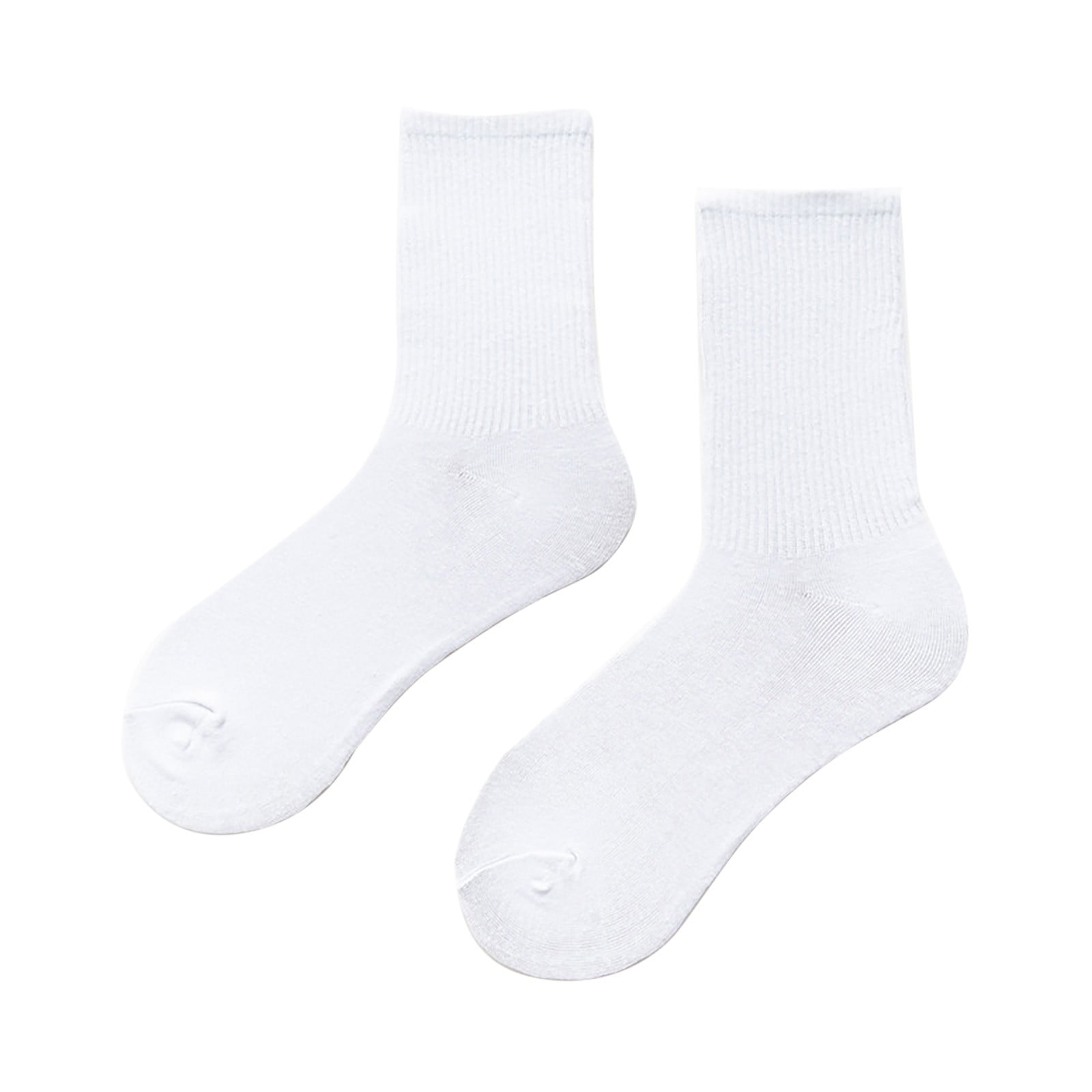White Socks Women's Solid Color Medium Tube Socks Light and Thin Spring ...