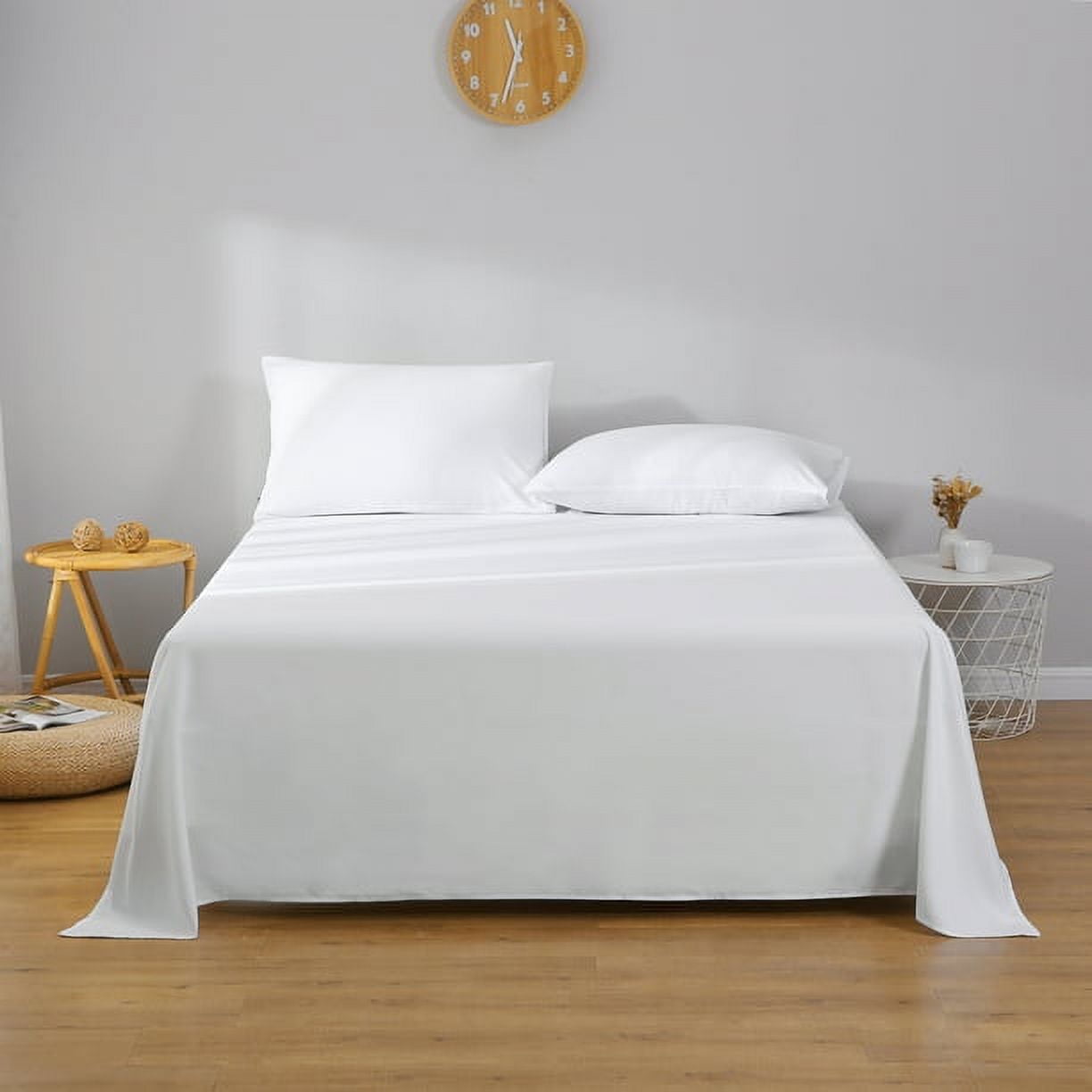 White Soft Flat Sheet, 1Piece High Quality Hotel Luxury Top Sheet, 100% ...