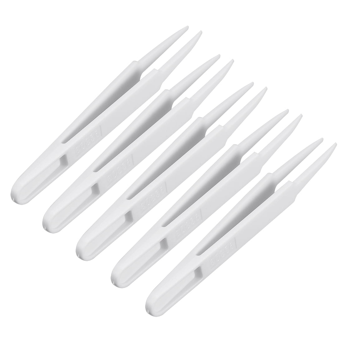 White Soft Plastic Fine Point Tip Anti-static Tweezers 4.7 inch Length ...