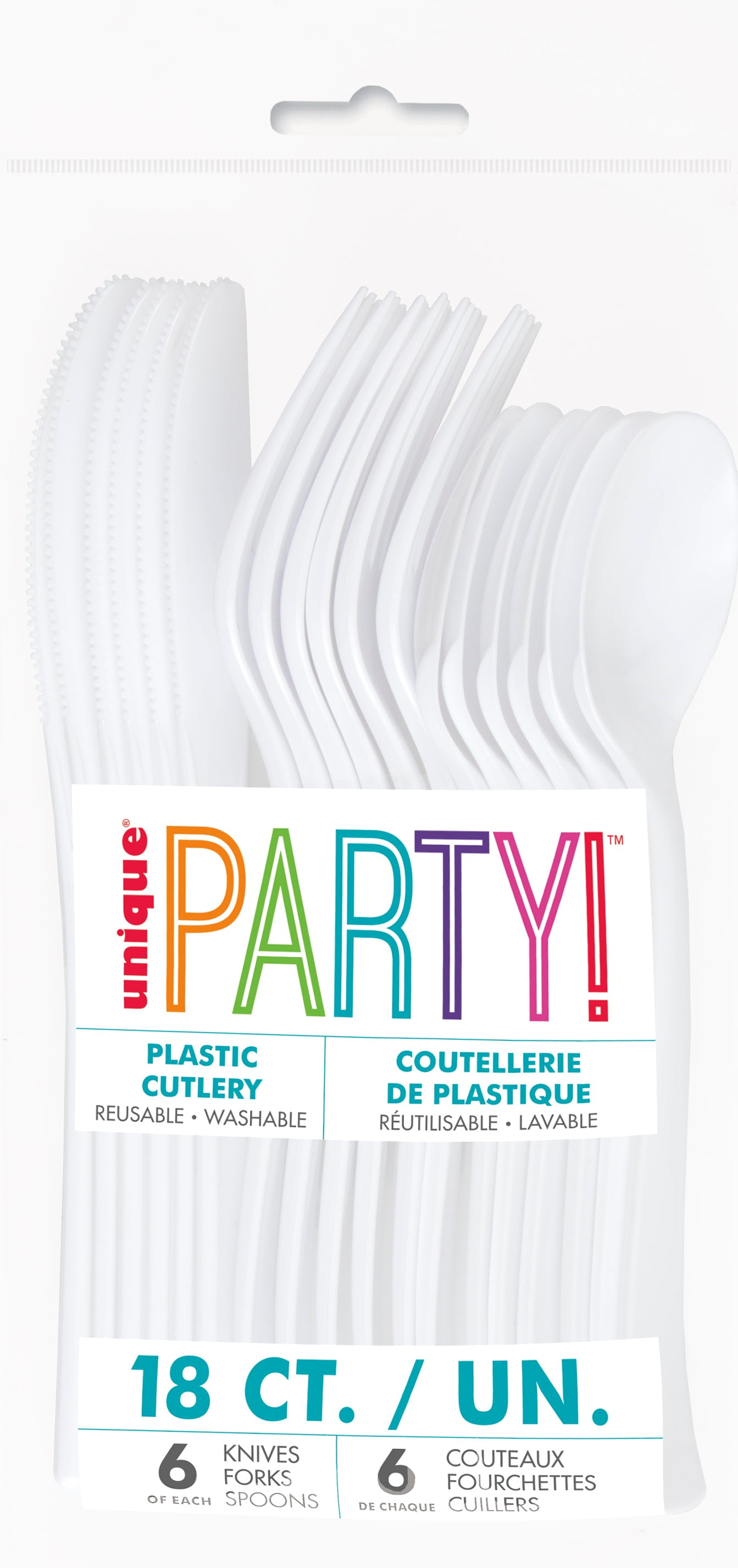 White Solid Assorted Plastic Cutlery, 18ct - Walmart.com