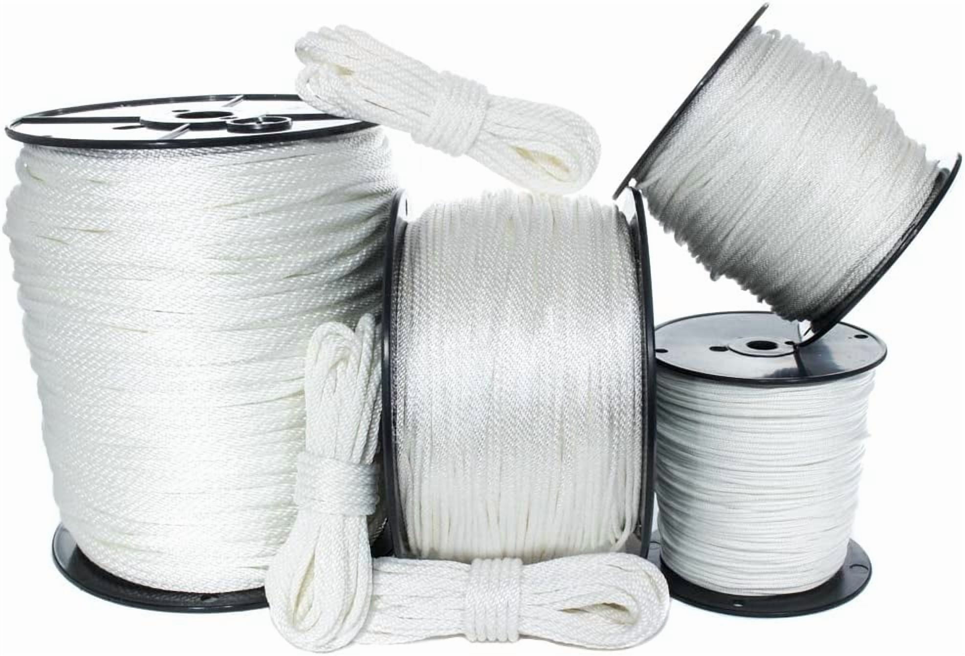 White Solid Braid Nylon Rope (1/8 Inch, 500 Feet) - Anchor, Tow-Lines ...