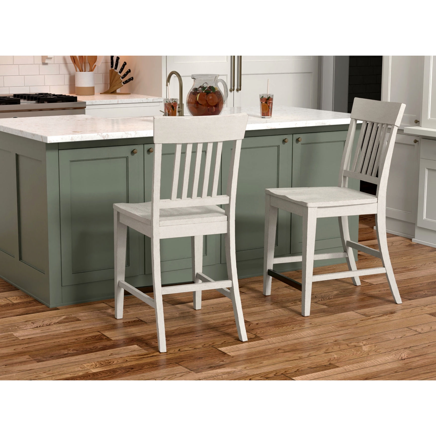 White Solid Wood Stools for Countertop - Fit Well in Your Home ...