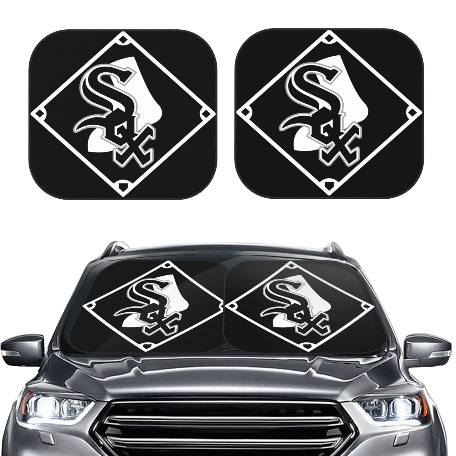 White_Sox Car Windshield Sun Shade Foldable Front Windshield Shade for ...