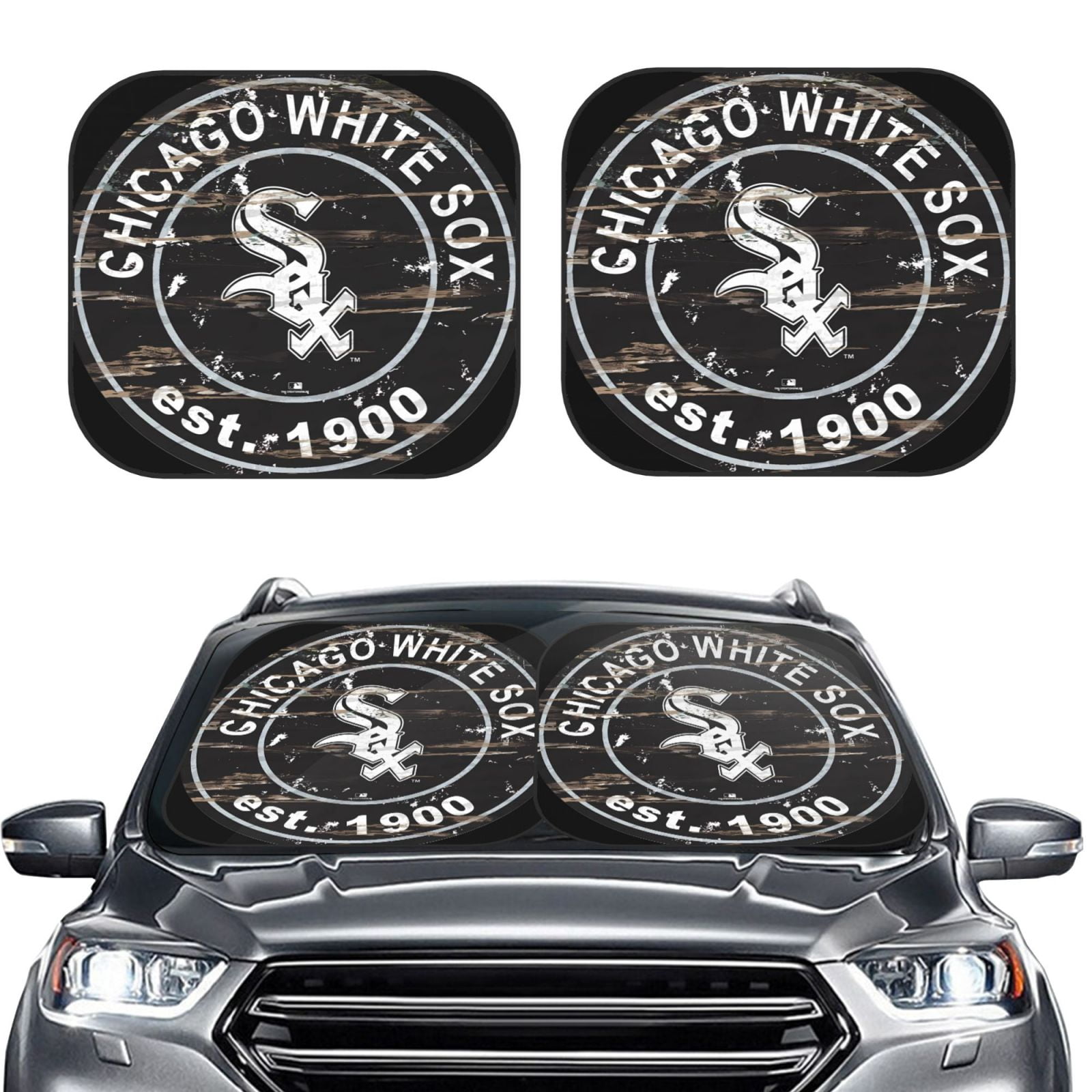 White_Sox Car Windshield Sun Shade Foldable Front Windshield Shade for ...
